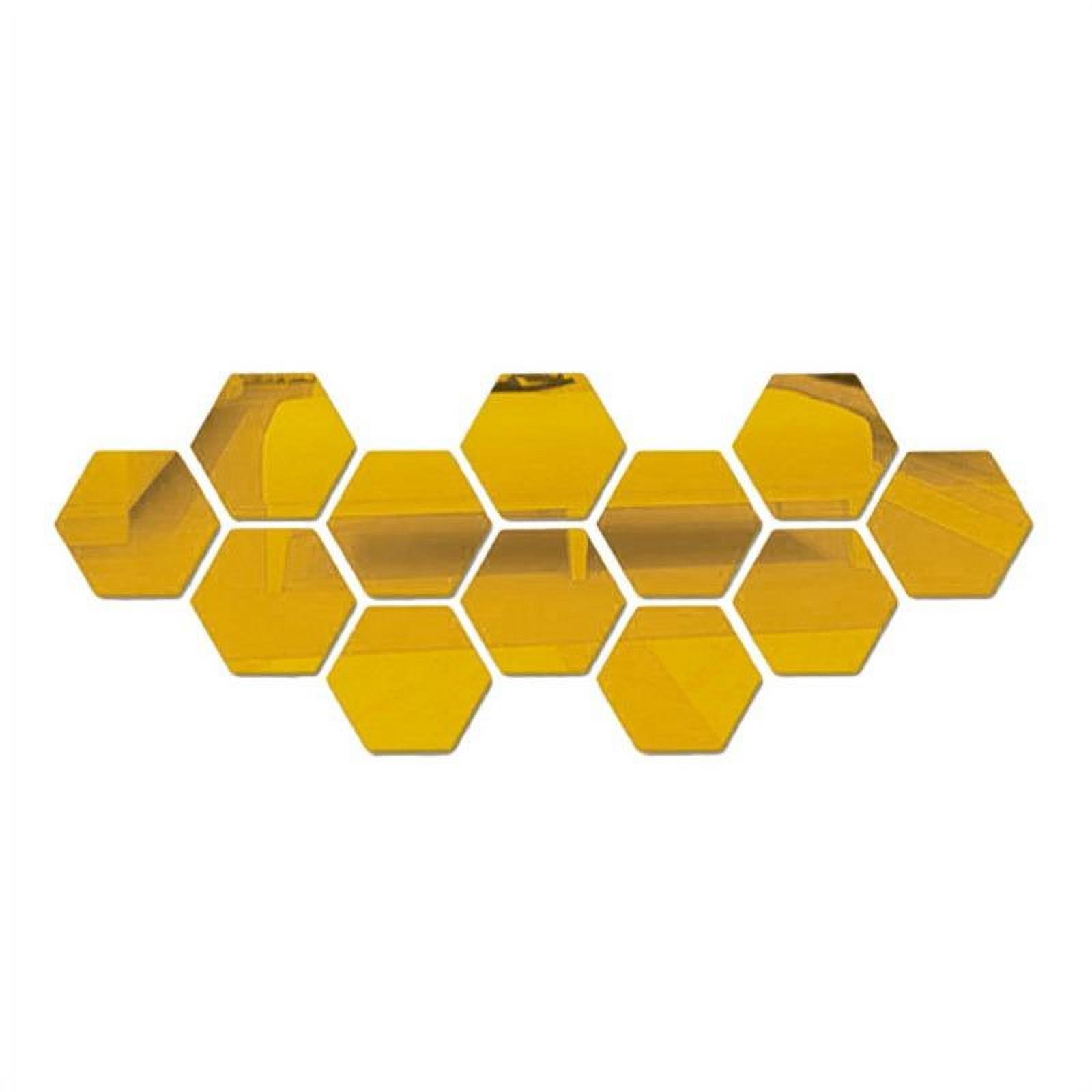 Tradecan 12PCS Hexagon Acrylic Mirror Mini Wall Sticker Tiles Sheet ...
