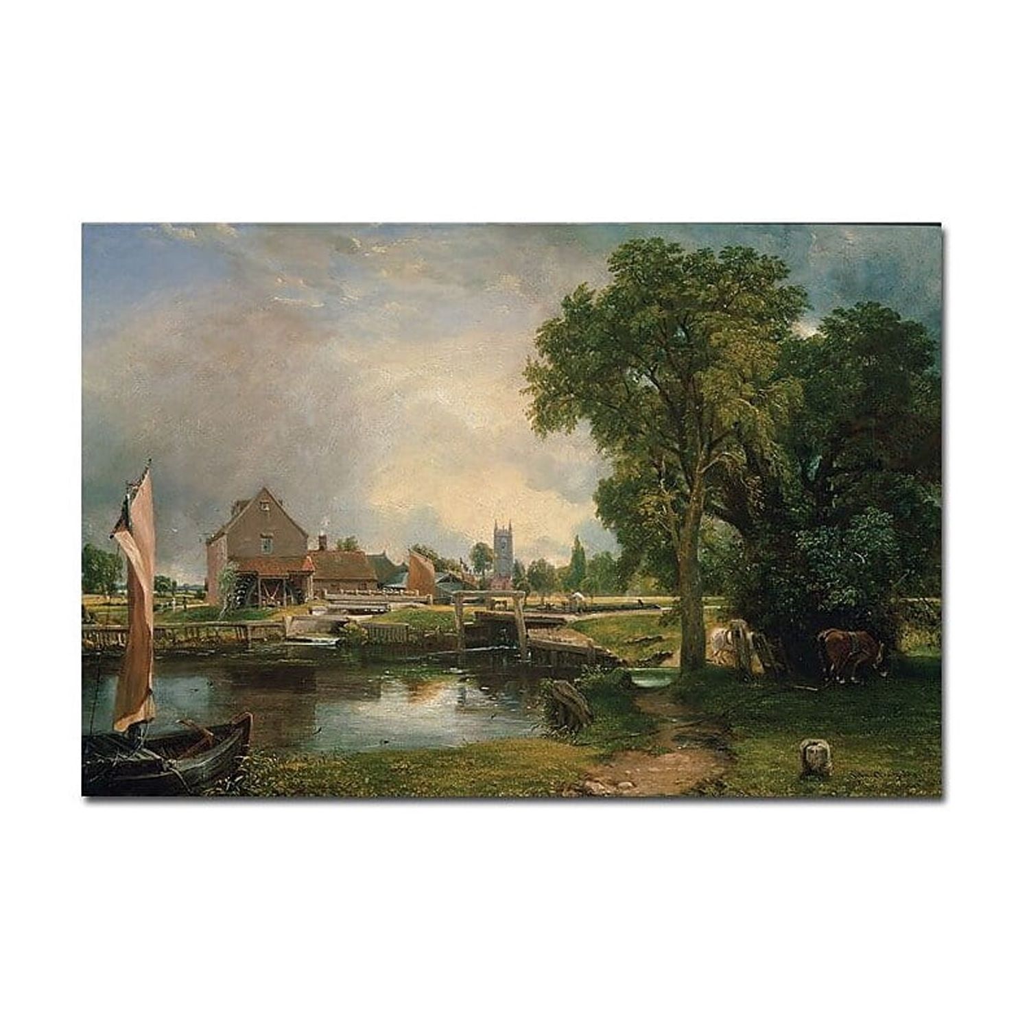 Trademark Art "Dedham Lock and Mill 1820" Canvas Art by John Constable ...