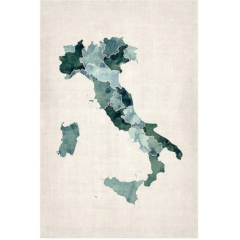 Trademark Art "Italy Watercolor Map" Canvas Art by Michael Tompsett ...
