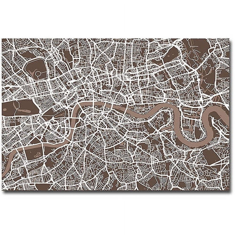 Trademark Art "London Street Map II" Canvas Wall Art by Michael ...