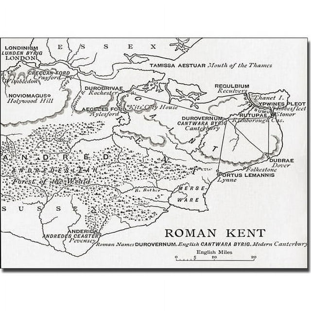 Trademark Art 'Map of Roman Kent, England' Canvas Art - Walmart.com