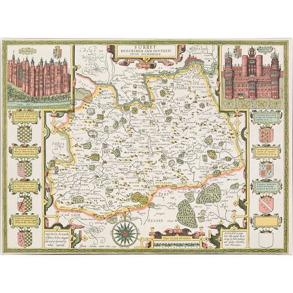 Trademark Art 'Map of Surrey' Canvas Art by Jodocus Hondius - Walmart.com