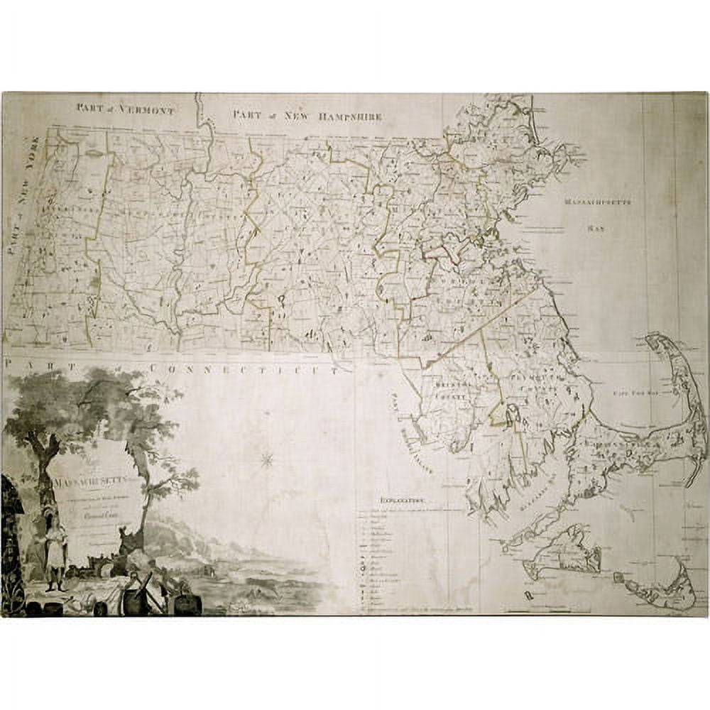Trademark Art 'Map of the State of Massachusetts, 1801' Canvas Art ...
