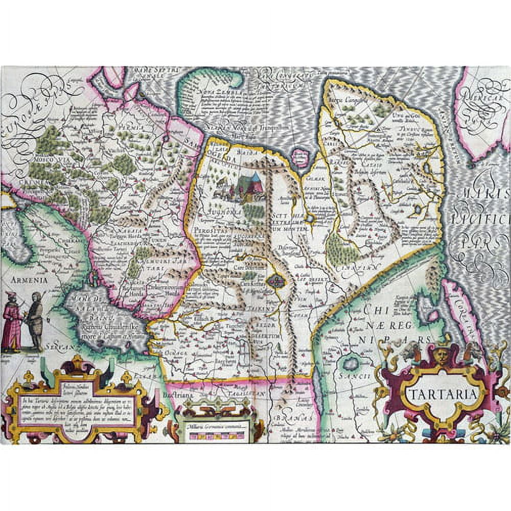 Trademark Fine Art Mercator's Atlas Map of Tartaria 1595 Canvas Wall ...