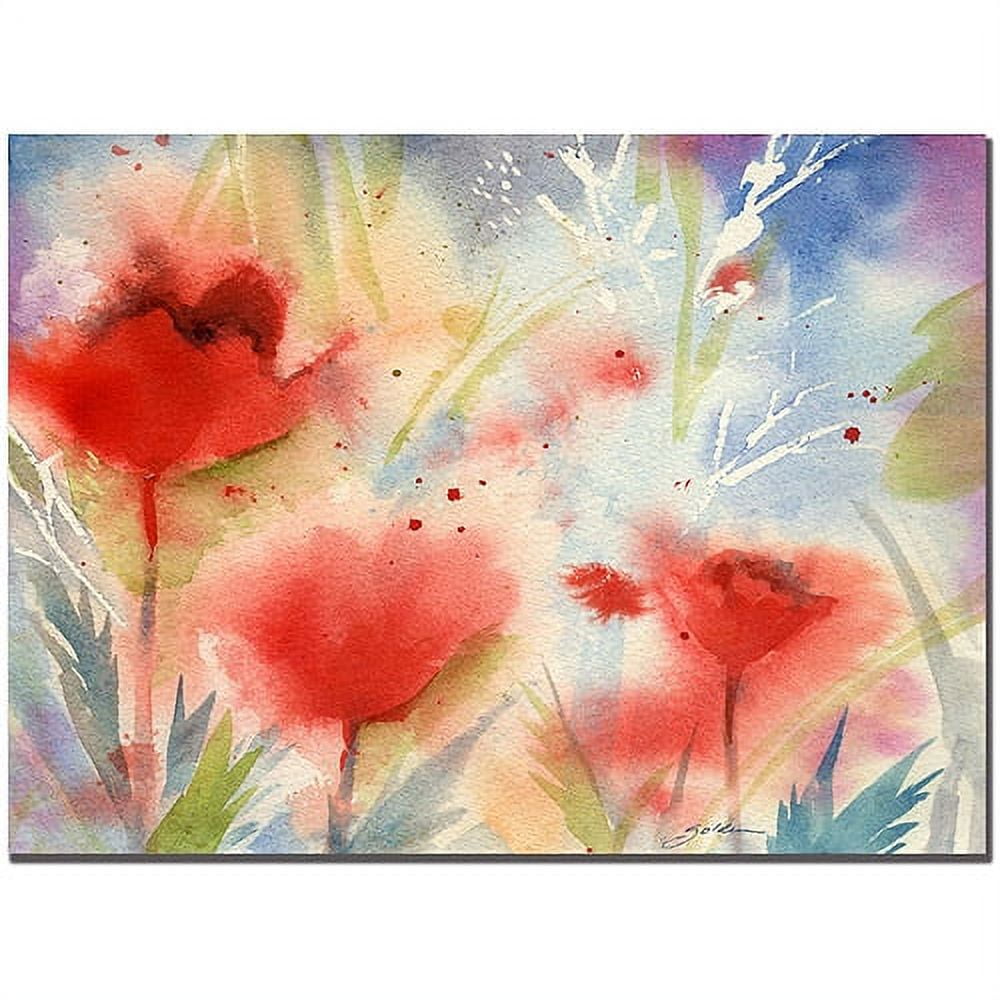 Trademark Art "Poppy Splash" Canvas Art by Sheila Golden - Walmart.com