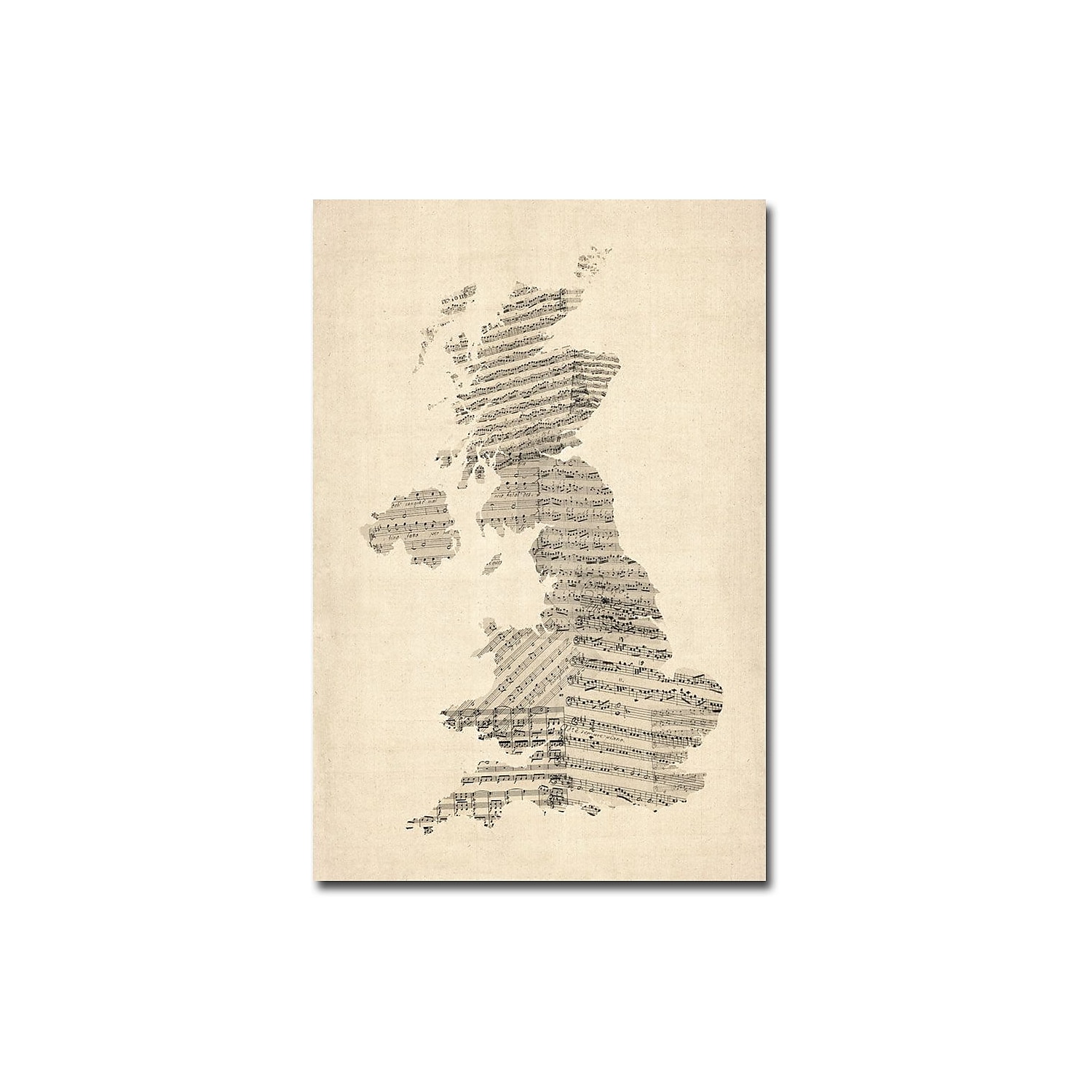 Trademark Art "UK Music Map" Canvas Wall Art by Michael Tompsett ...