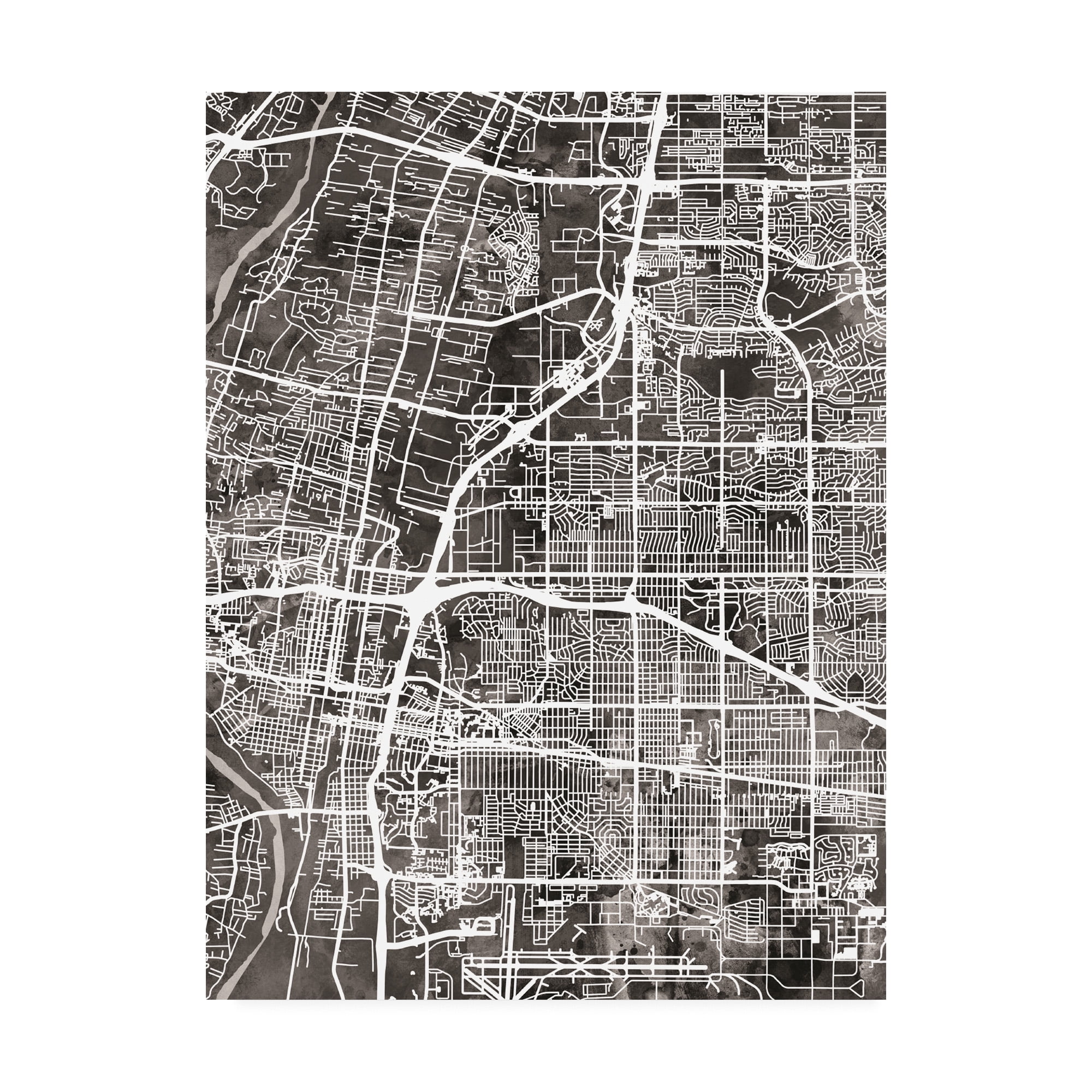 Trademark Fine Art Albuquerque New Mexico City Map Canvas Art by ...