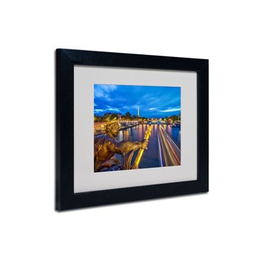 Trademark Fine Art "Waterlilies Evening" Matted Framed Canvas Art by ...