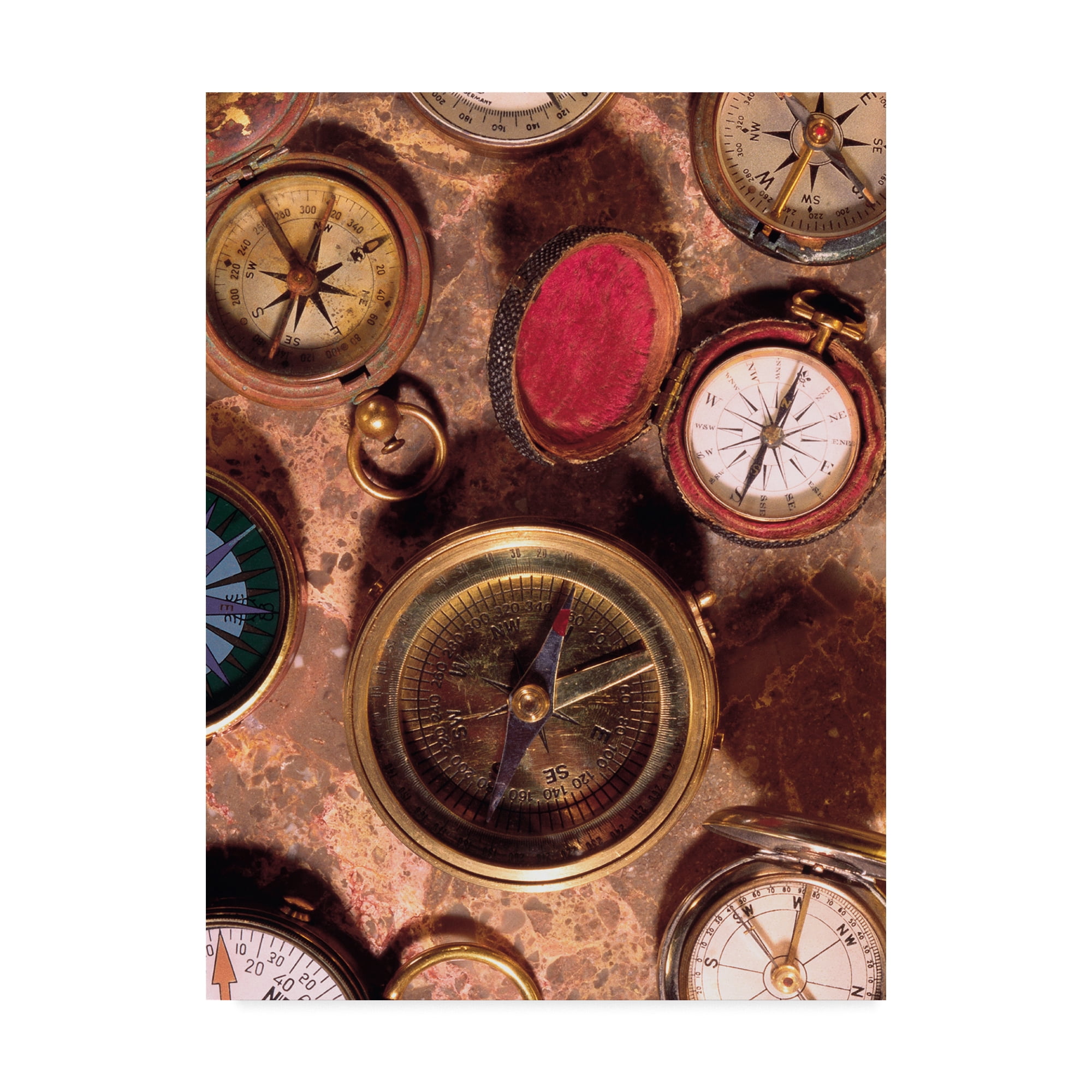 Trademark Fine Art Antique Compass Collage Canvas Wall Art by Vision ...