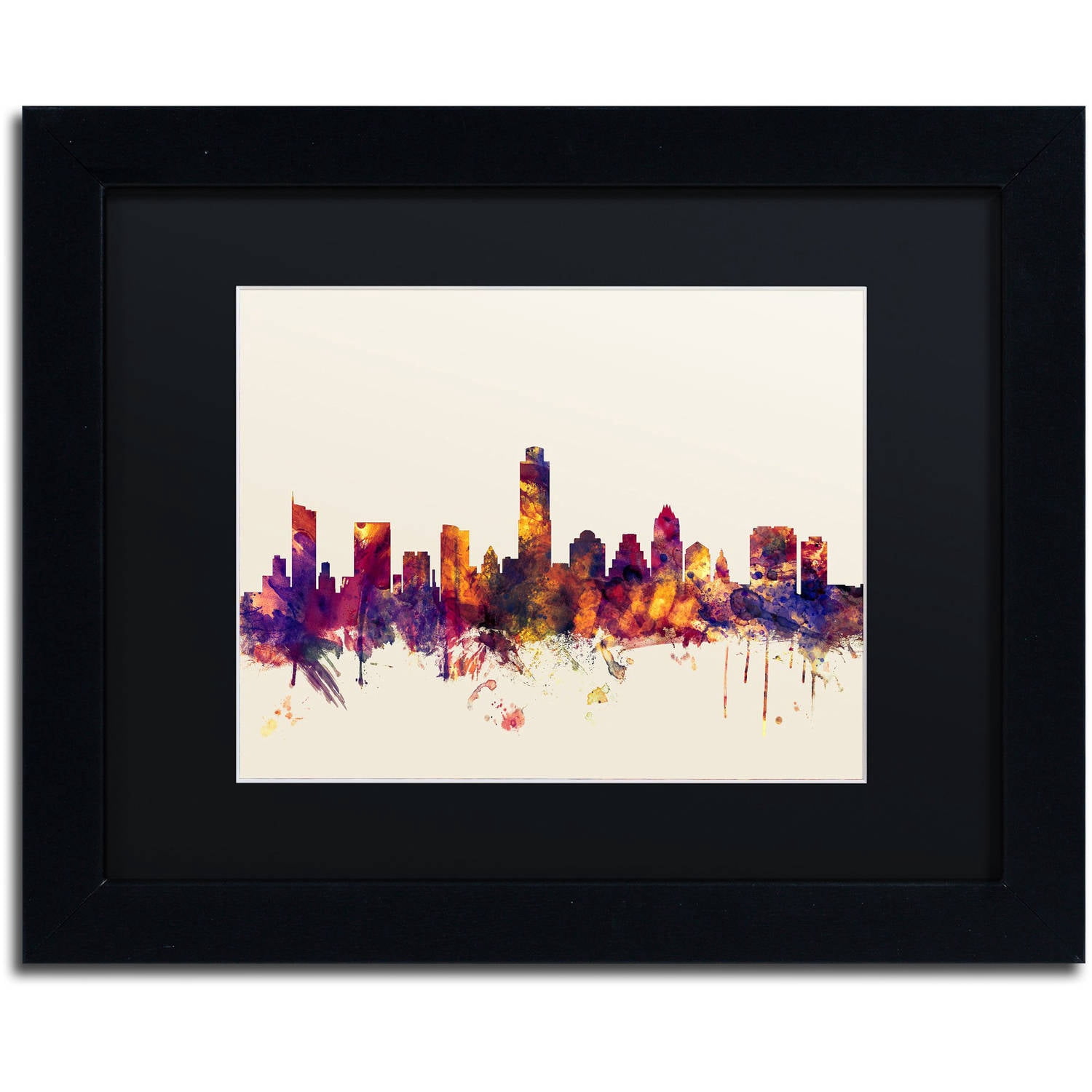 Trademark Fine Art "Austin Texas Skyline" Canvas Art by Michael ...