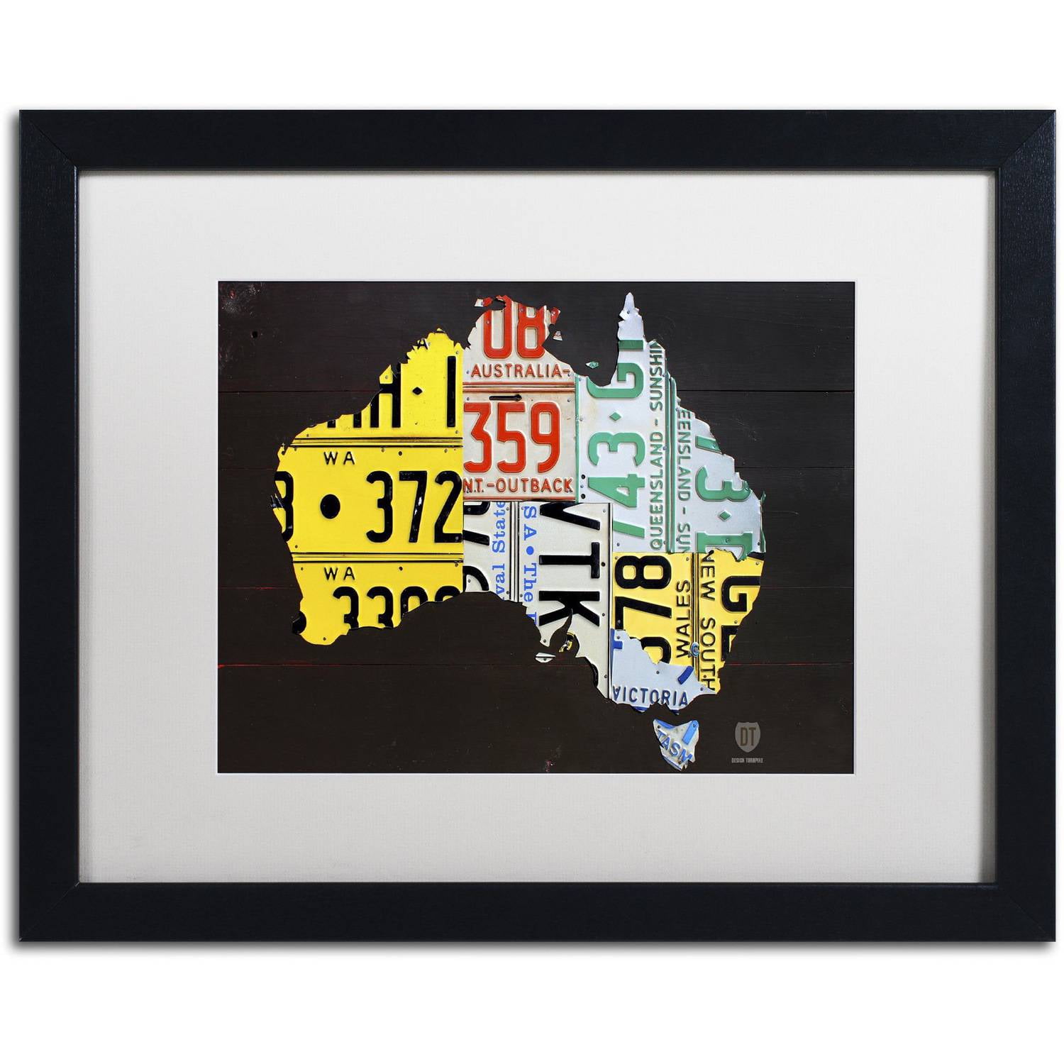 Trademark Fine Art 'Australia License Plate Map' Canvas Art by Design ...