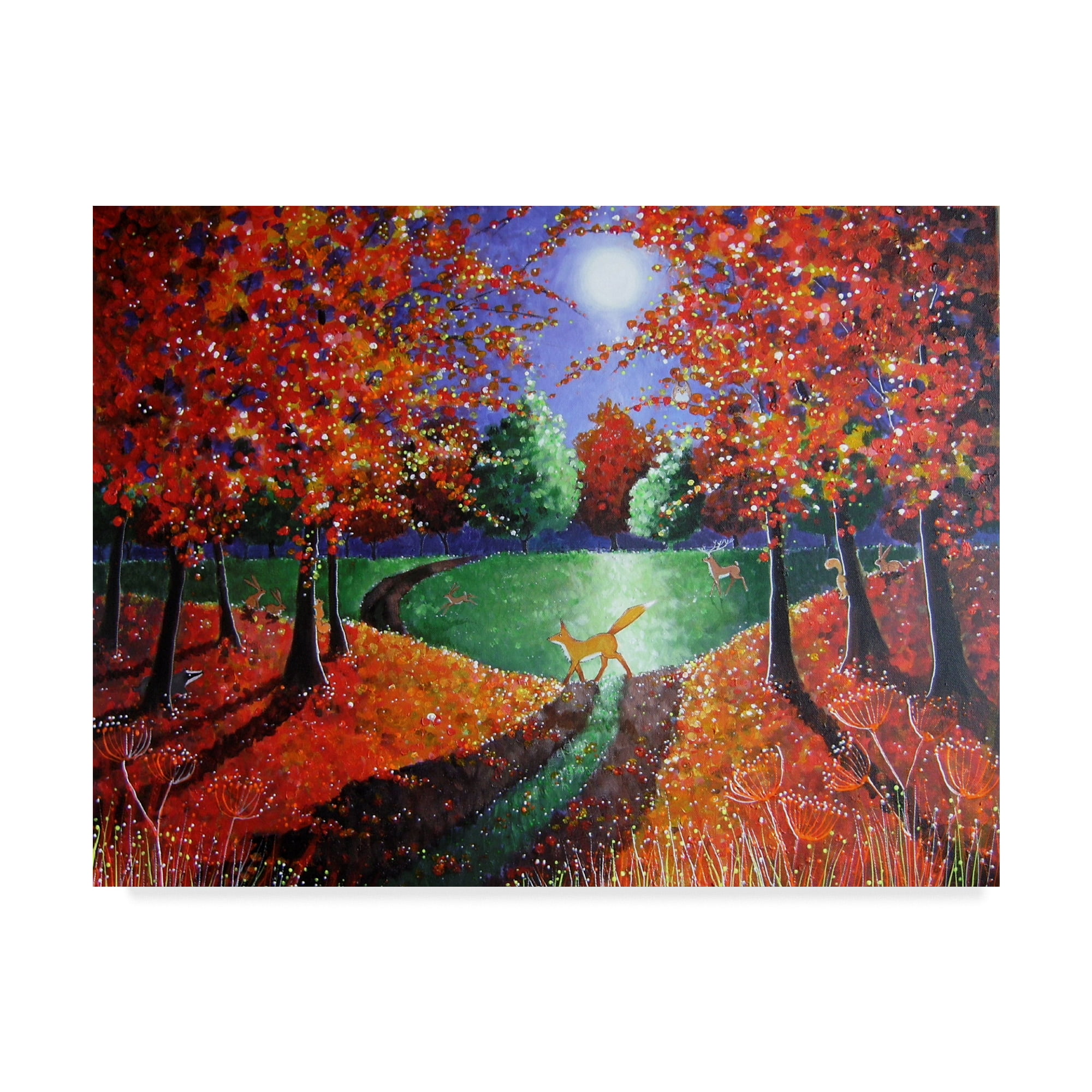 Trademark Fine Art 'Autumn Moonlight' Canvas Art by Angie Livingstone ...