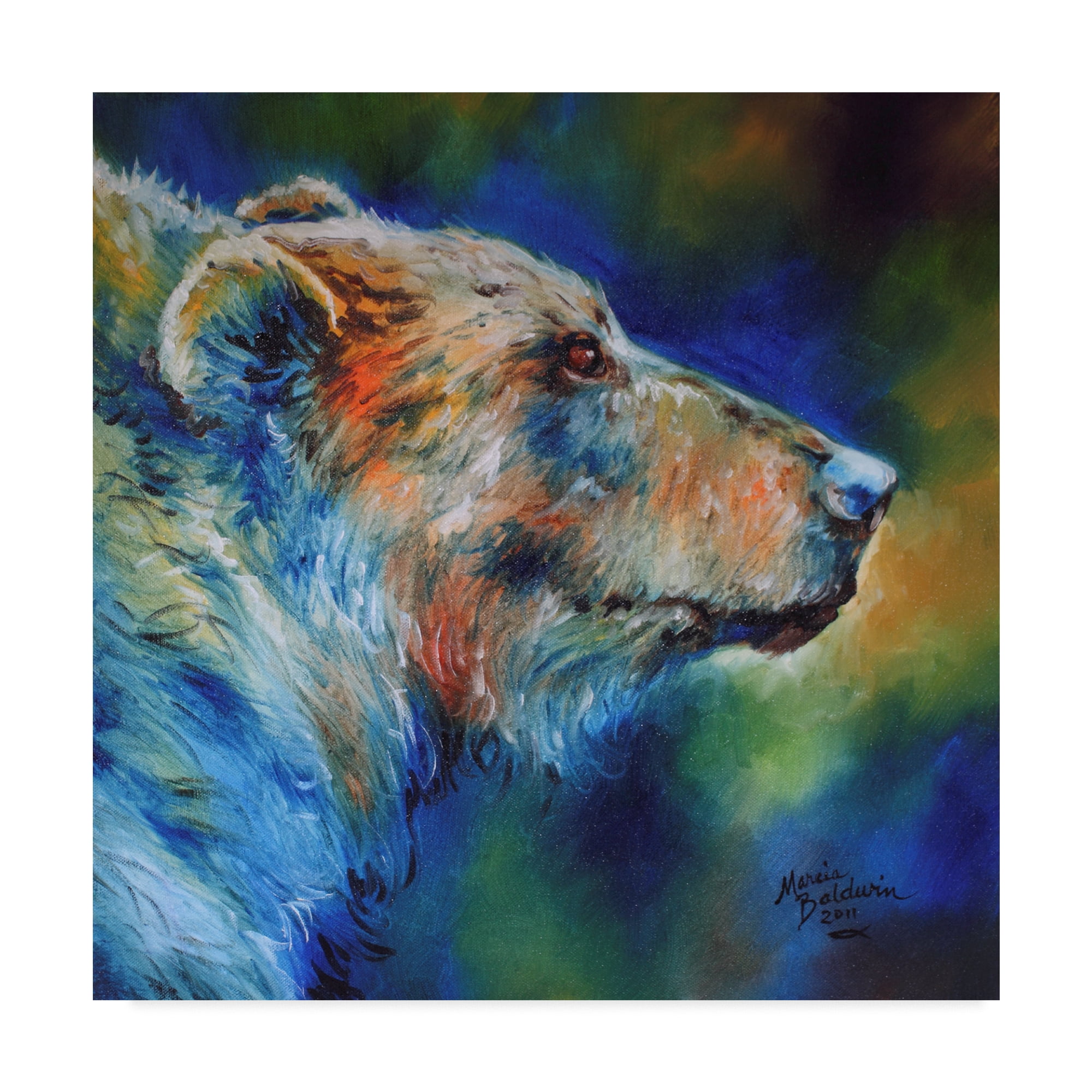 Trademark Fine Art 'Bear Abstract' Canvas Art by Marcia Baldwin ...
