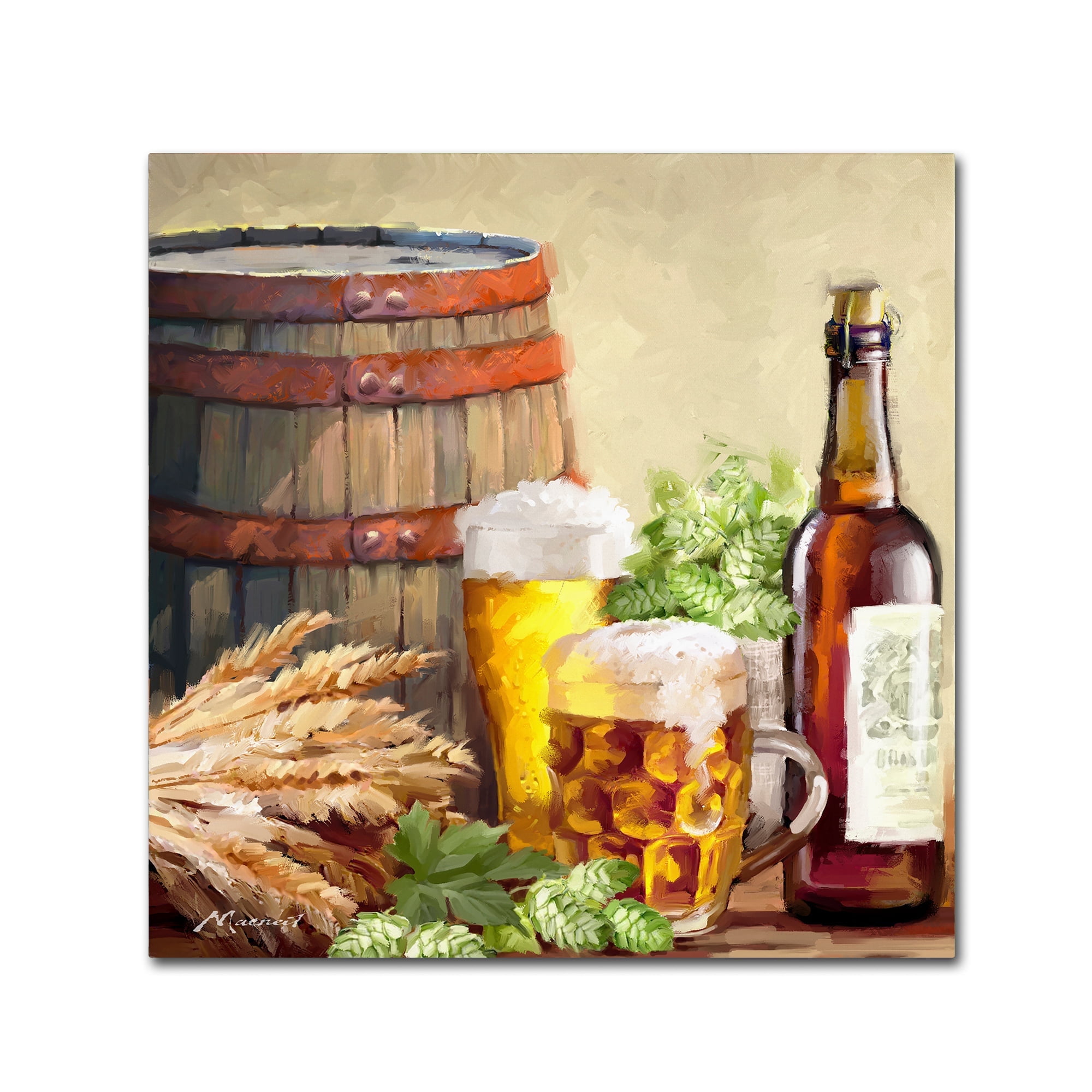 Trademark Fine Art 'Beer And Hops' Canvas Art by The Macneil Studio ...