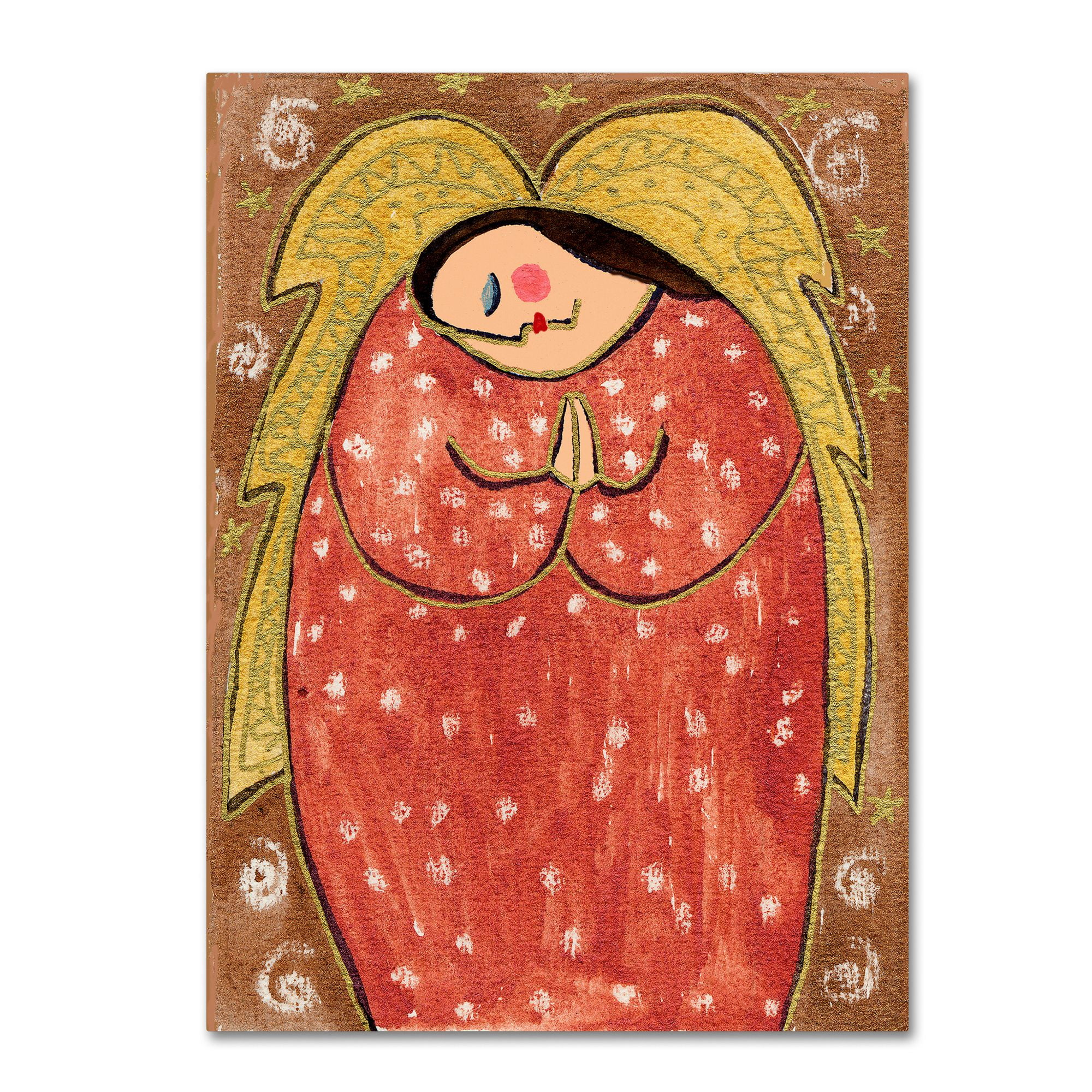 Trademark Fine Art 'Big Diva Angel Praying' Canvas Art by Wyanne ...