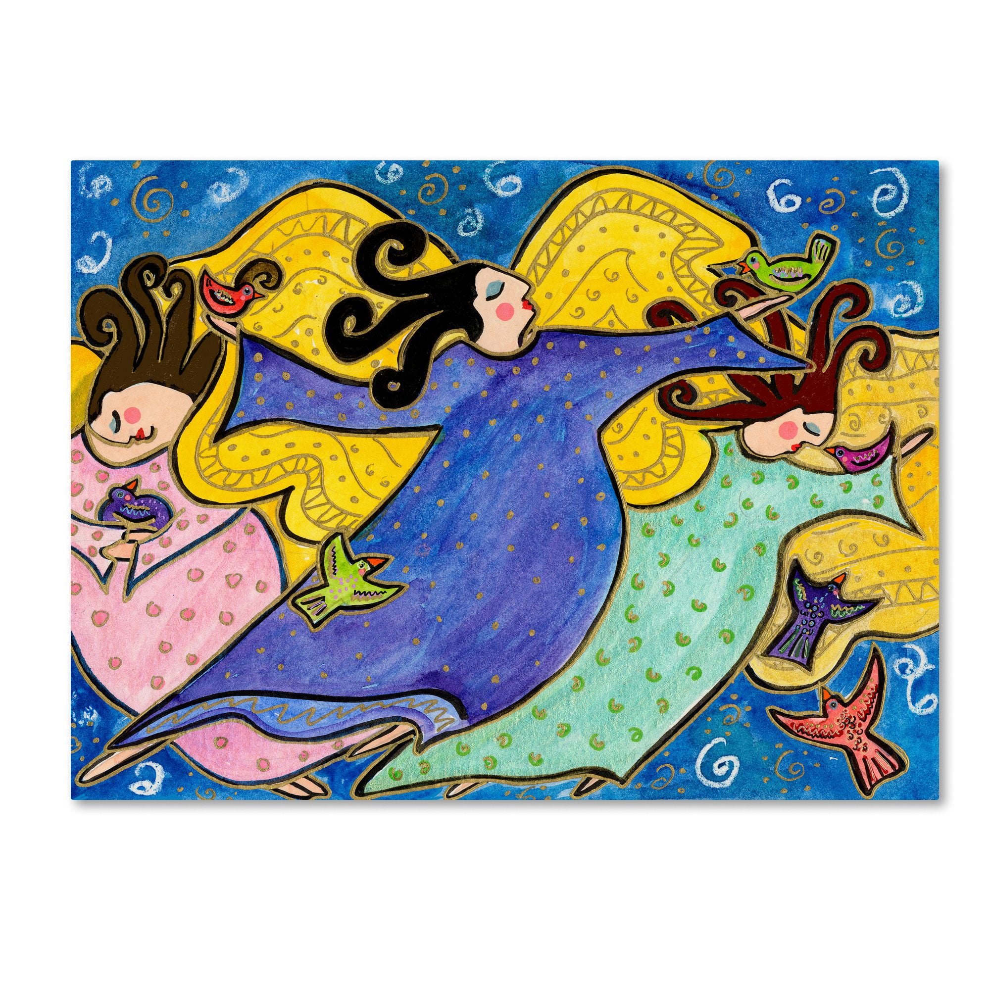 Trademark Fine Art 'Big Diva Dancing Angels' Canvas Art by Wyanne ...