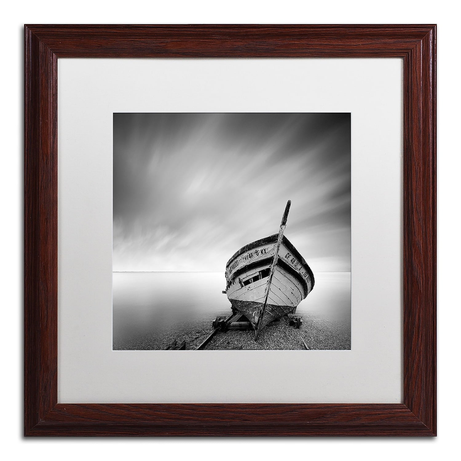 Trademark Fine Art "Boat I" Canvas Art by Moises Levy White Matte, Wood ...