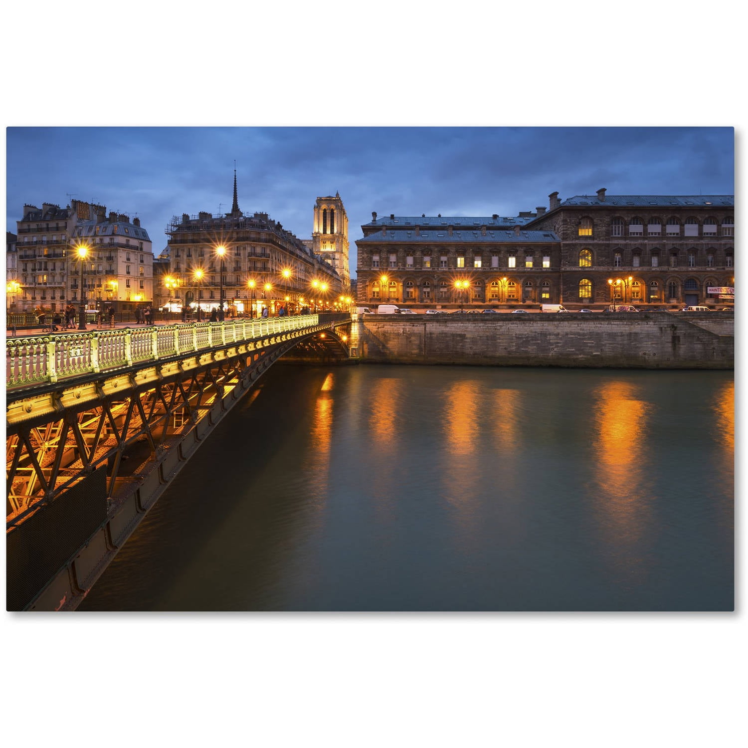 Trademark Fine Art "Bridge of Arcole in Paris 2" Canvas Art by Mathieu ...