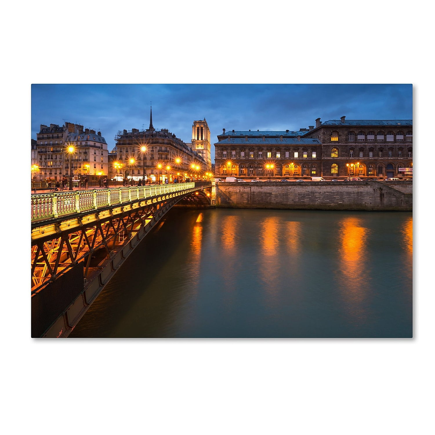 Trademark Fine Art "Bridge of Arcole in Paris 2" Canvas Art by Mathieu ...