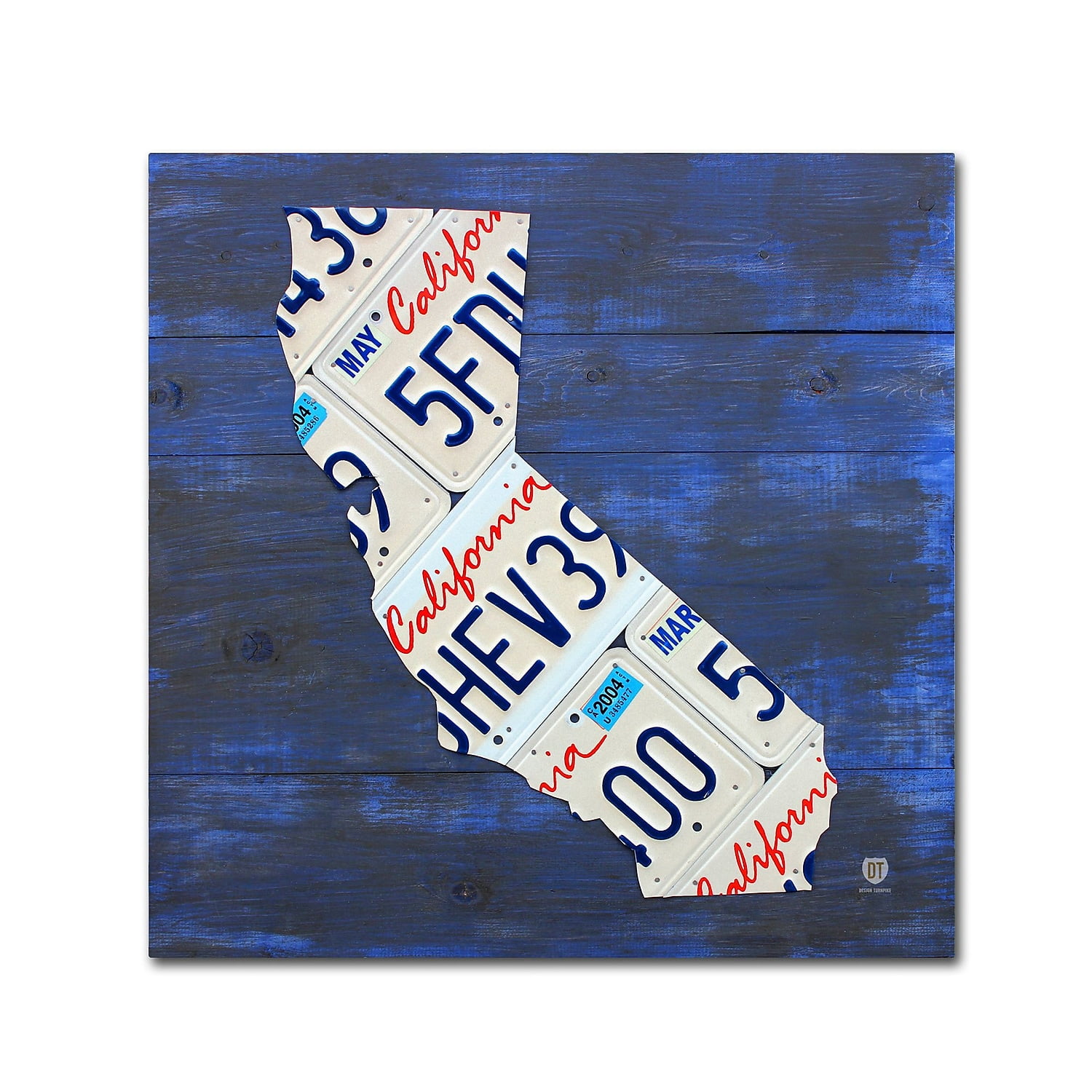 Trademark Fine Art 'California License Plate Map' Canvas Art by Design ...