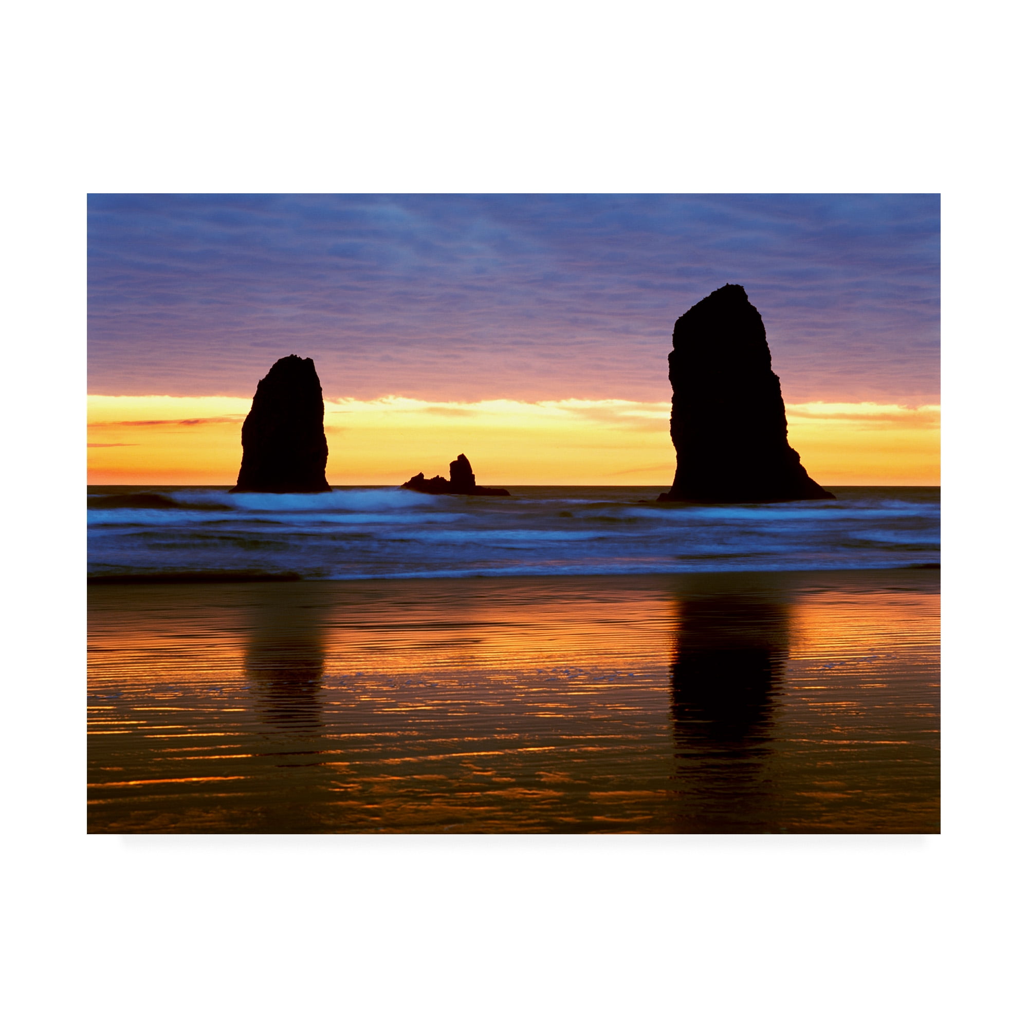 Trademark Fine Art 'Canyon Beach Sunset Cannon Beach Oregon Color ...
