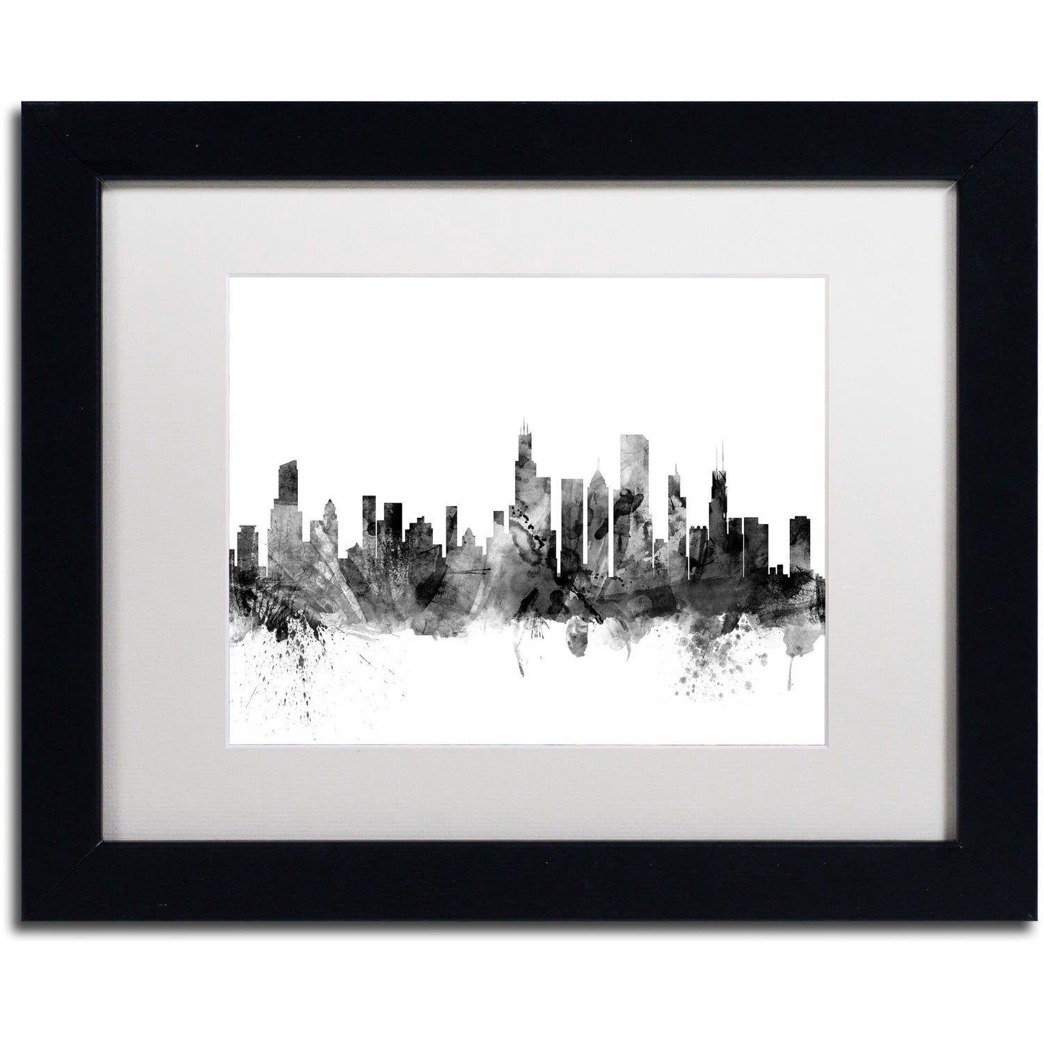 Trademark Fine Art "Chicago Illinois Skyline B&W" Canvas Art by Michael ...
