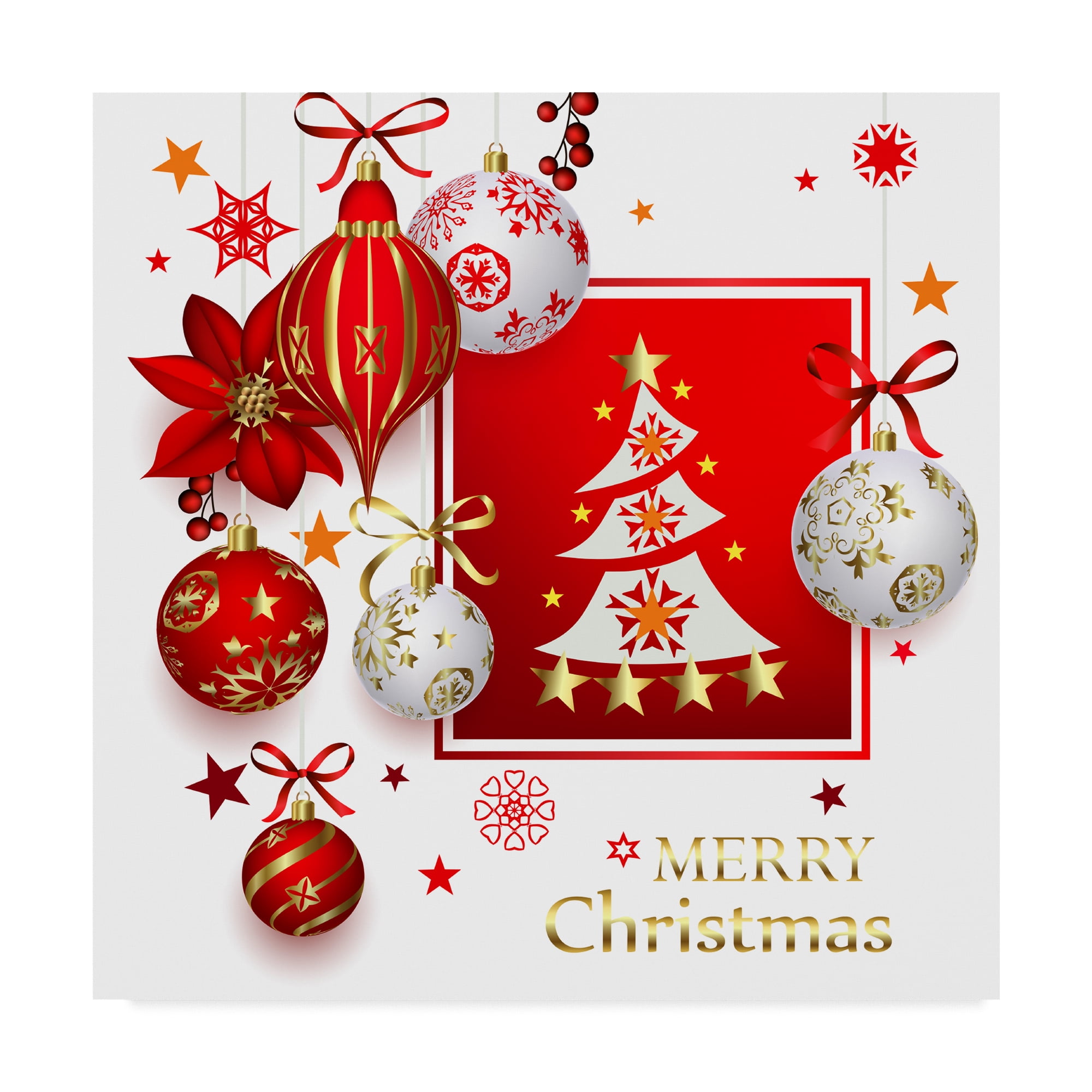 Trademark Fine Art 'Christmas Bright Composition' Canvas Art by Maria ...