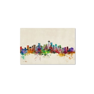 Trademark Fine Art "Seattle Washington Skyline II" Canvas Art by ...
