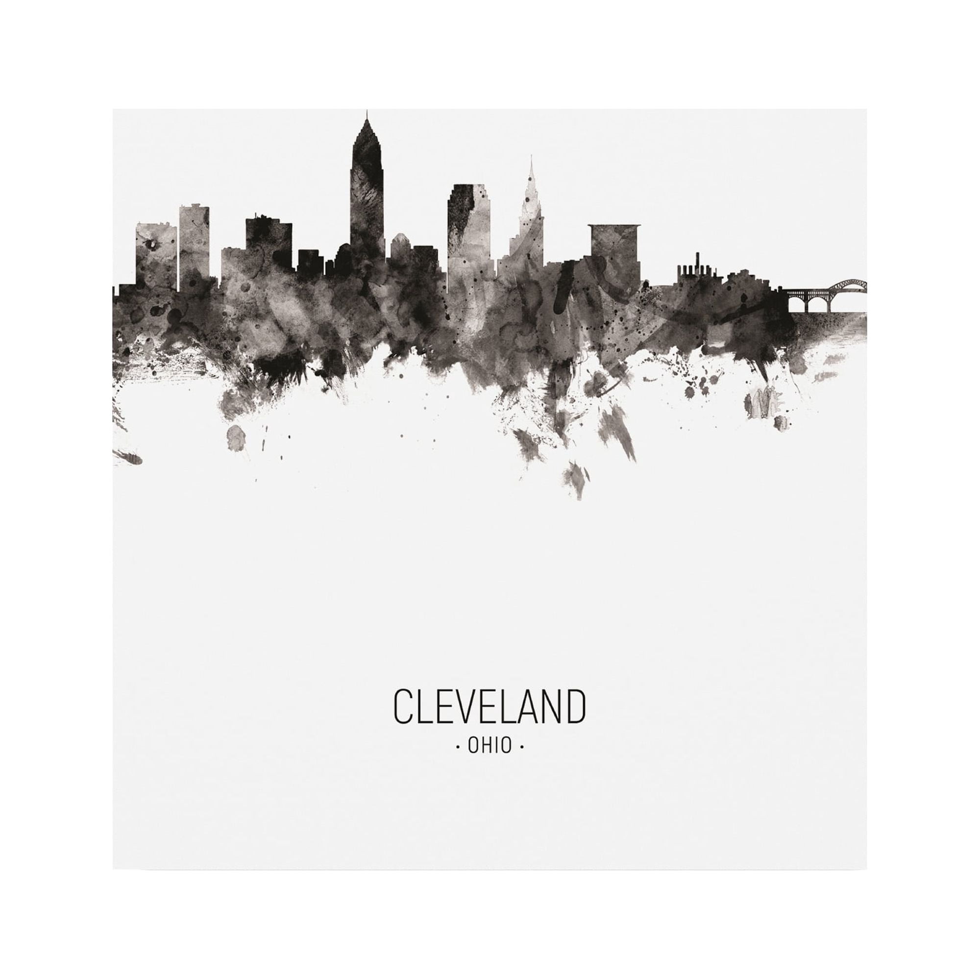 Trademark Fine Art 'Cleveland Ohio Skyline Portrait II' Canvas Art by ...