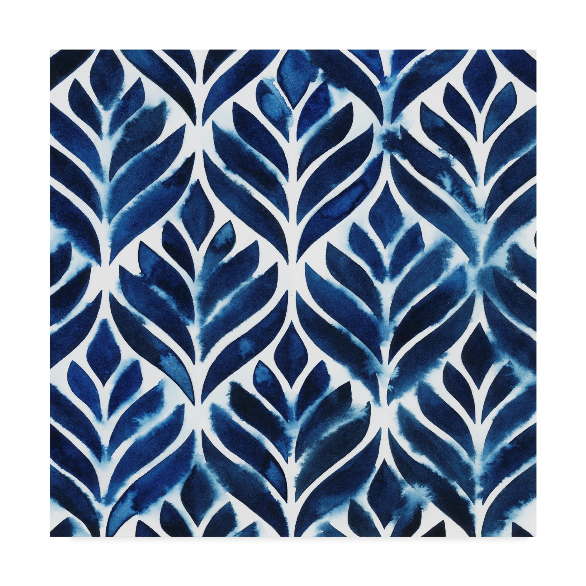 Trademark Fine Art 'Cobalt Watercolor Tiles IV' Canvas Art by Grace ...