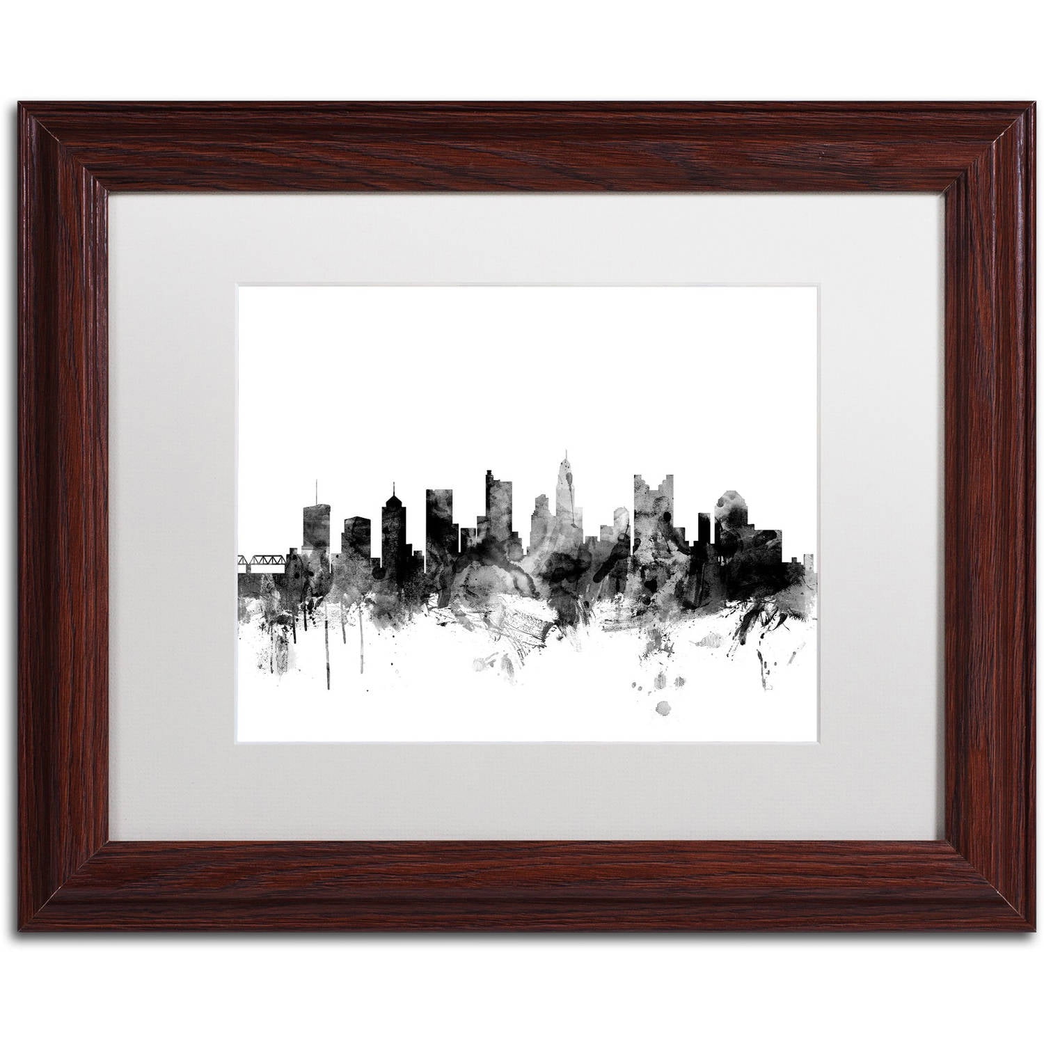 Trademark Fine Art "Columbus Ohio Skyline B&W" Canvas Art by Michael ...