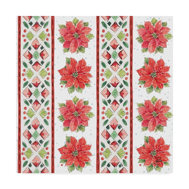Trademark Fine Art 'Country Poinsettias Step 06A' Canvas Art by Daphne ...