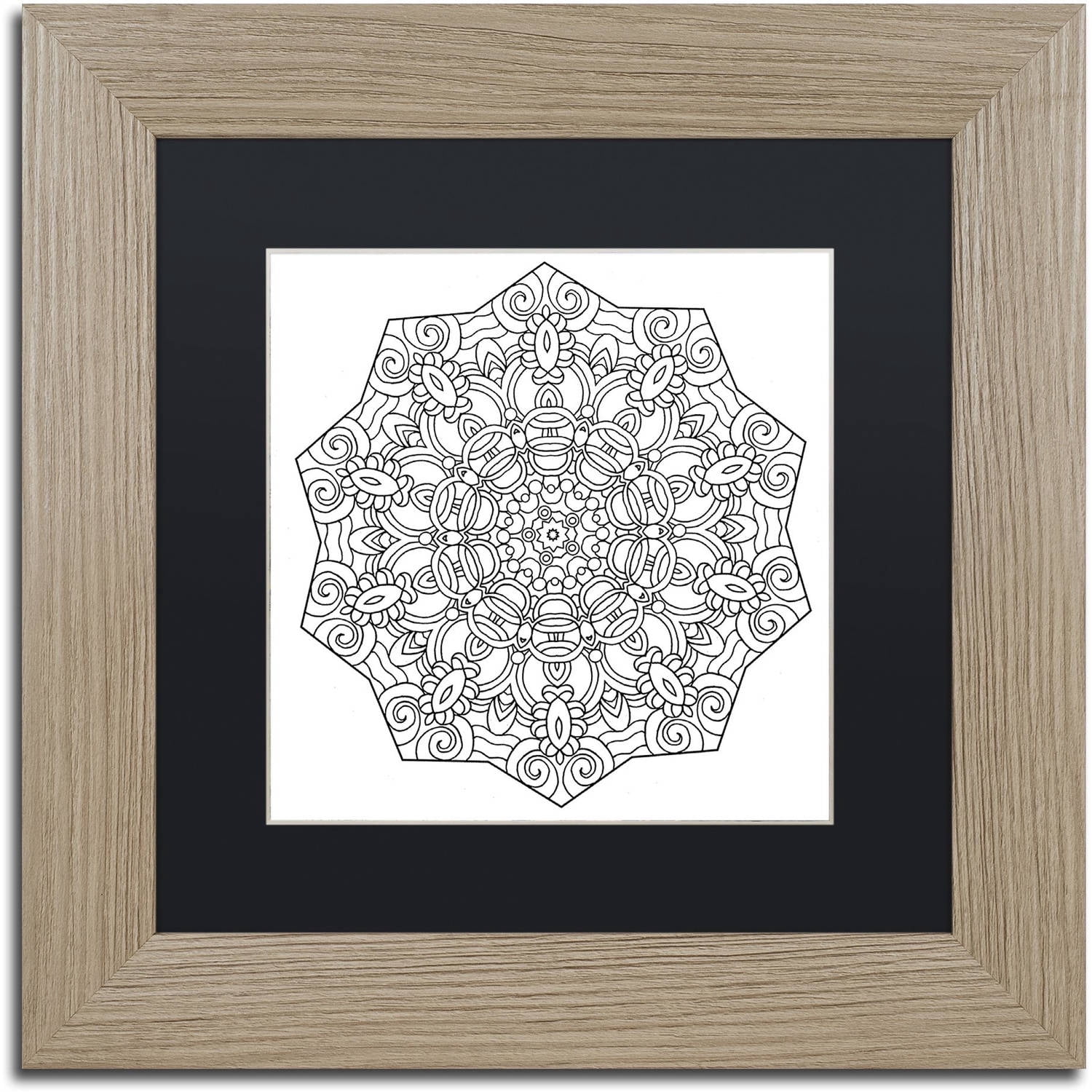 Trademark Fine Art "Curl Mandala" Canvas Art by Kathy G. Ahrens, Black ...