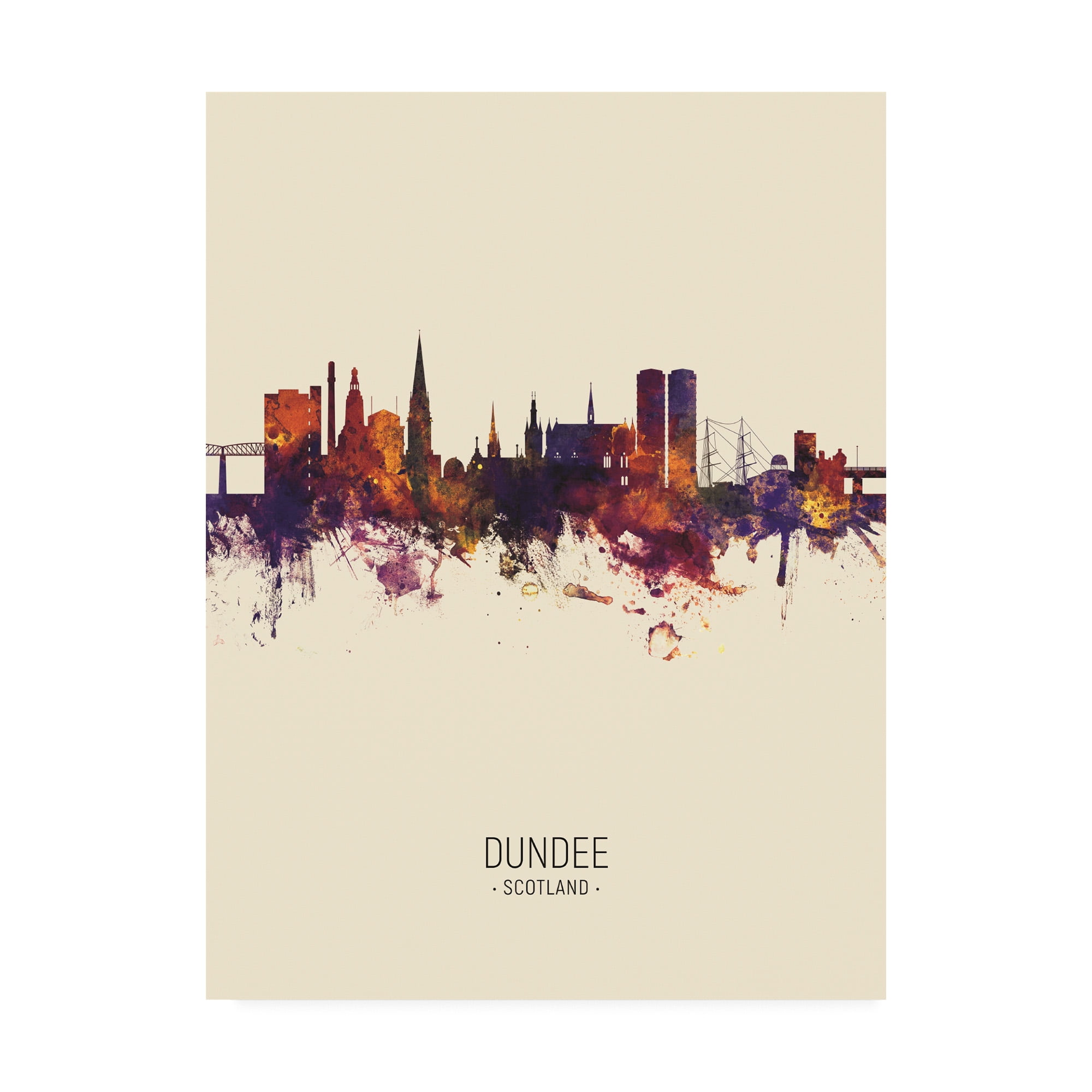 Trademark Fine Art 'Dundee Scotland Skyline Portrait III' Canvas Art by ...