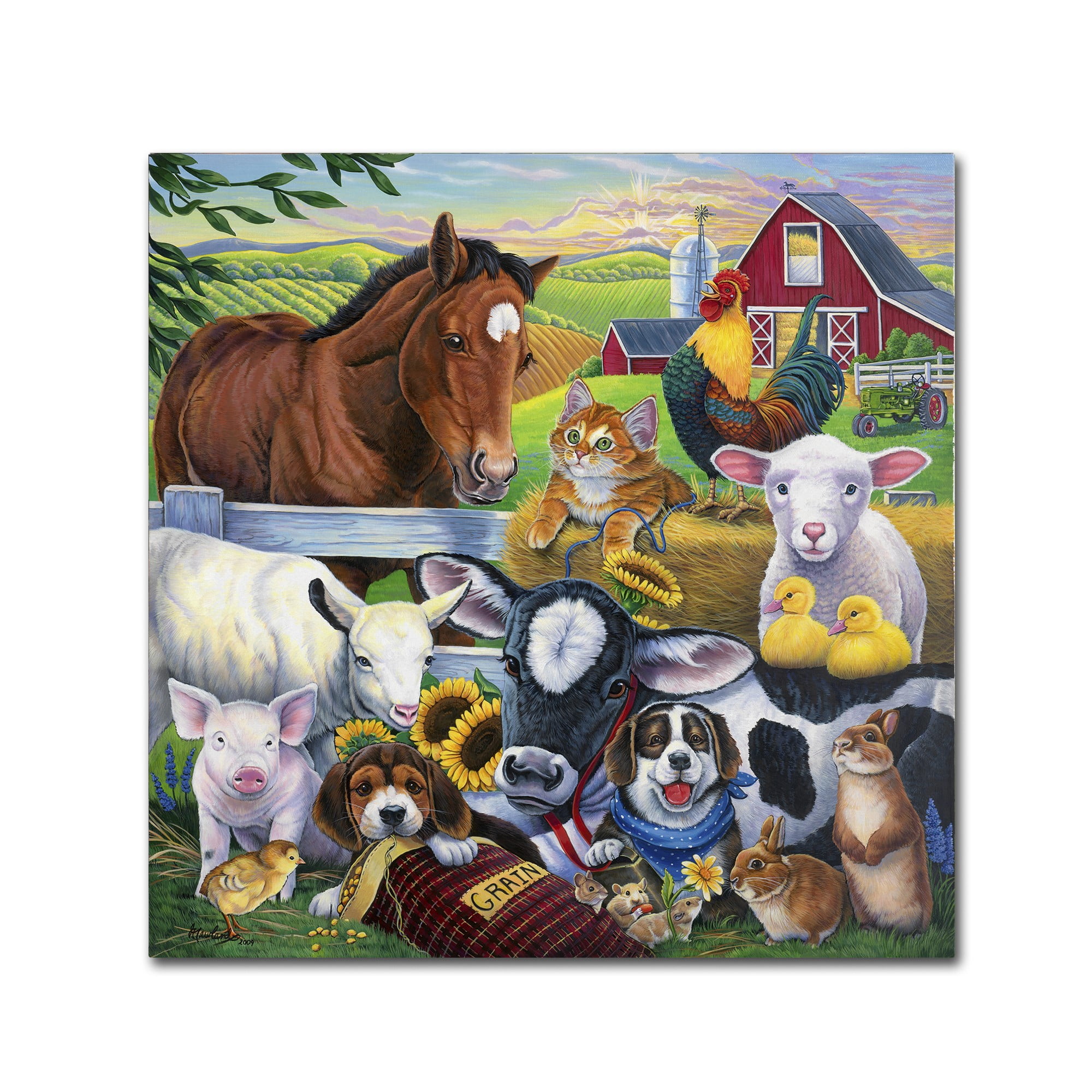 Trademark Fine Art 'Farm Friends' Canvas Art by Jenny Newland - Walmart.com