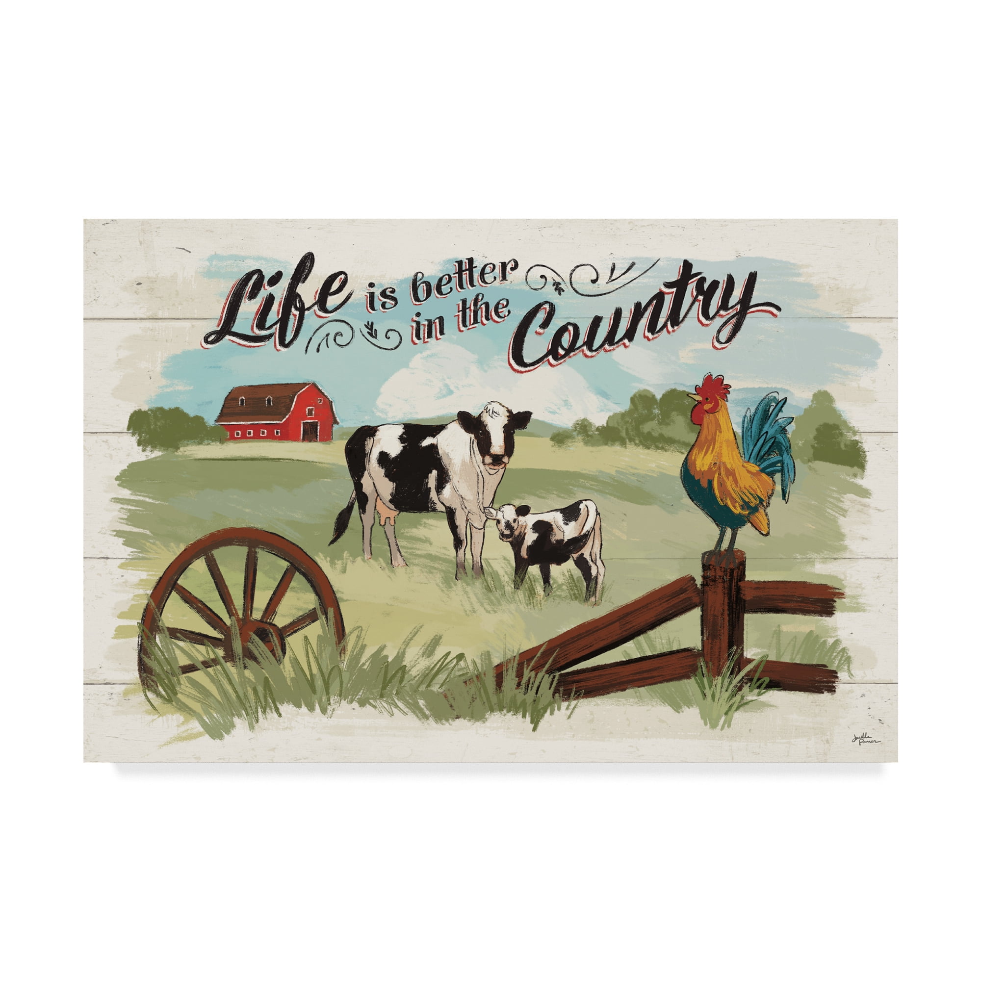 Trademark Fine Art 'Farm Life I on Wood' Canvas Art by Janelle Penner ...