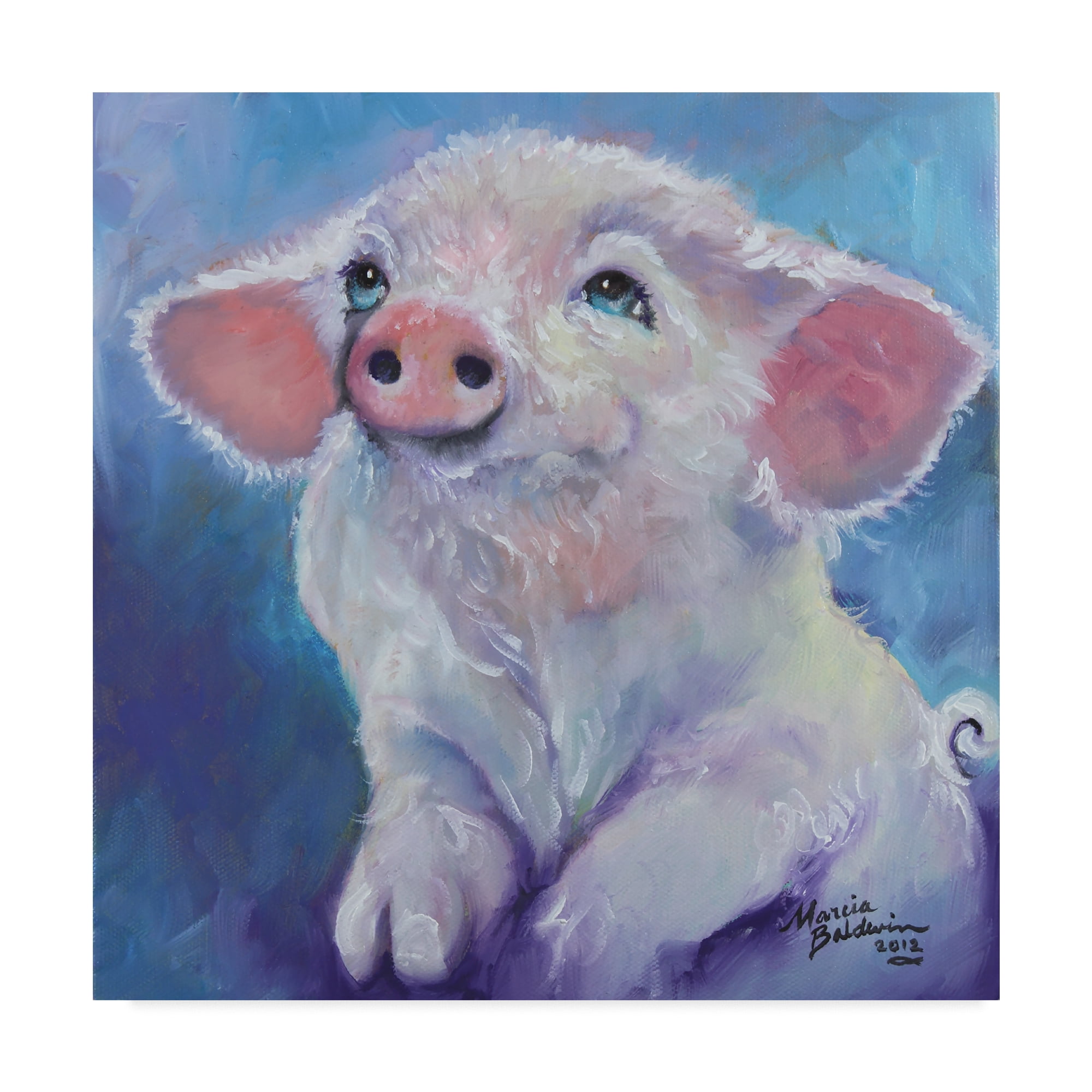 Trademark Fine Art Feed Me Pink Piglet Canvas Art - 24 x 32 - Walmart.com