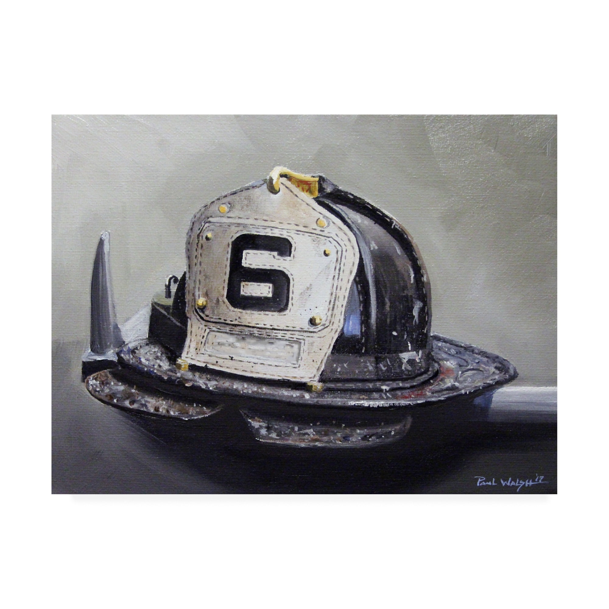 Trademark Fine Art 'Fire Helmet' Canvas Art by Paul Walsh - Walmart.com