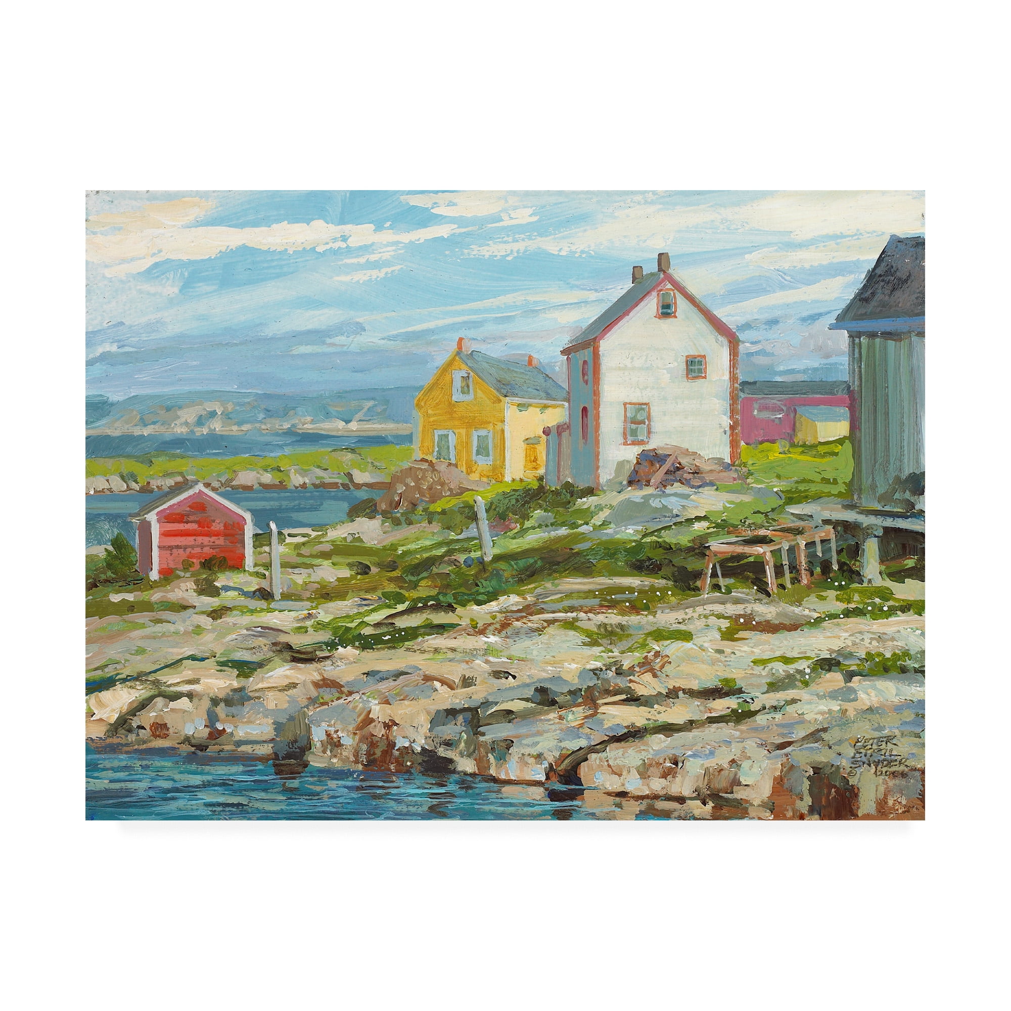 Trademark Fine Art 'Fishermans Houses Badgers Quay' Canvas Art by Peter ...