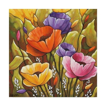 Trademark Fine Art 'Spring Birds Flowers' Canvas Art by Cathy Horvath ...