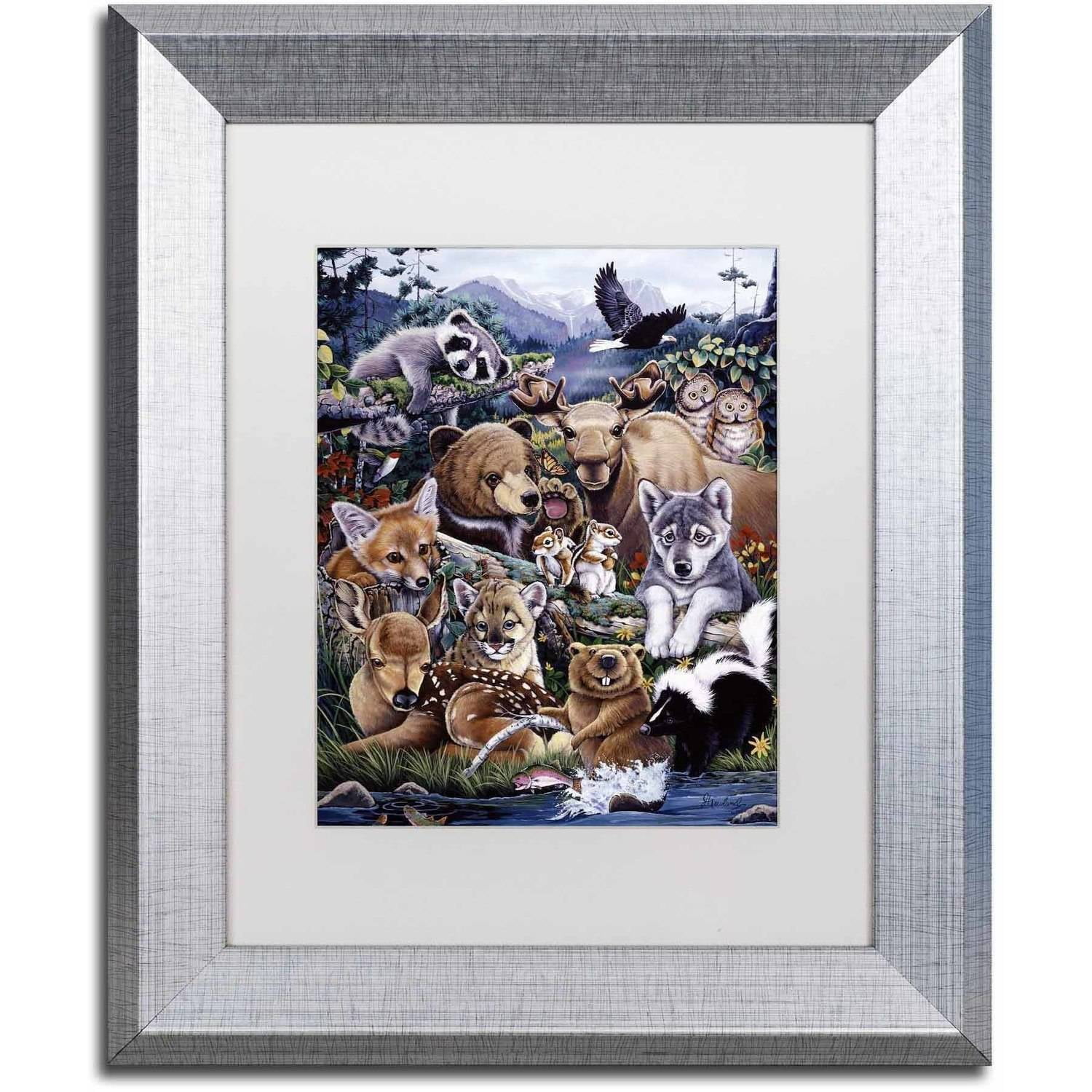 Trademark Fine Art 'Forest Friends' Canvas Art by Jenny Newland, White ...