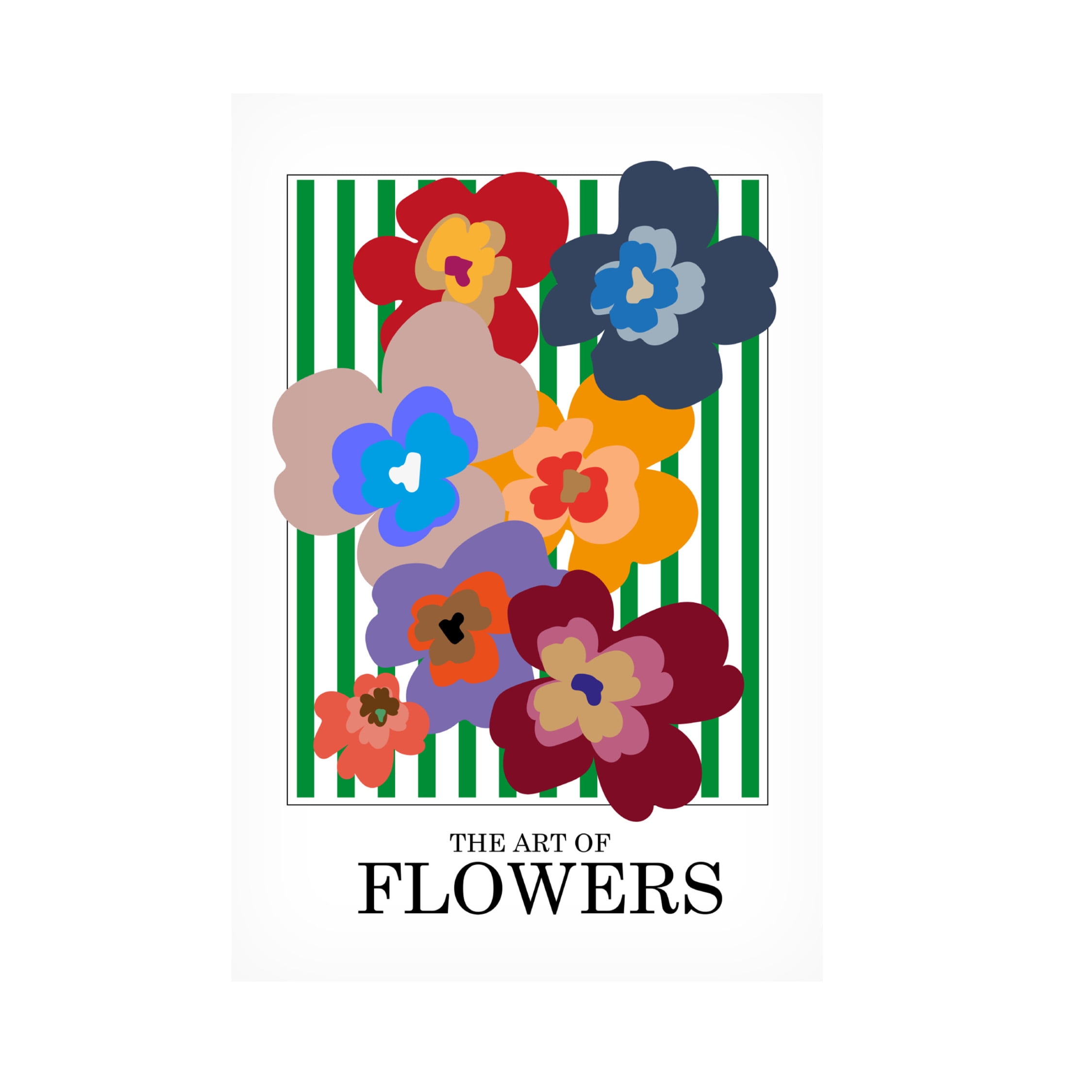 Trademark Fine Art Frances Collett The Art Of Flowers Green Stripe ...