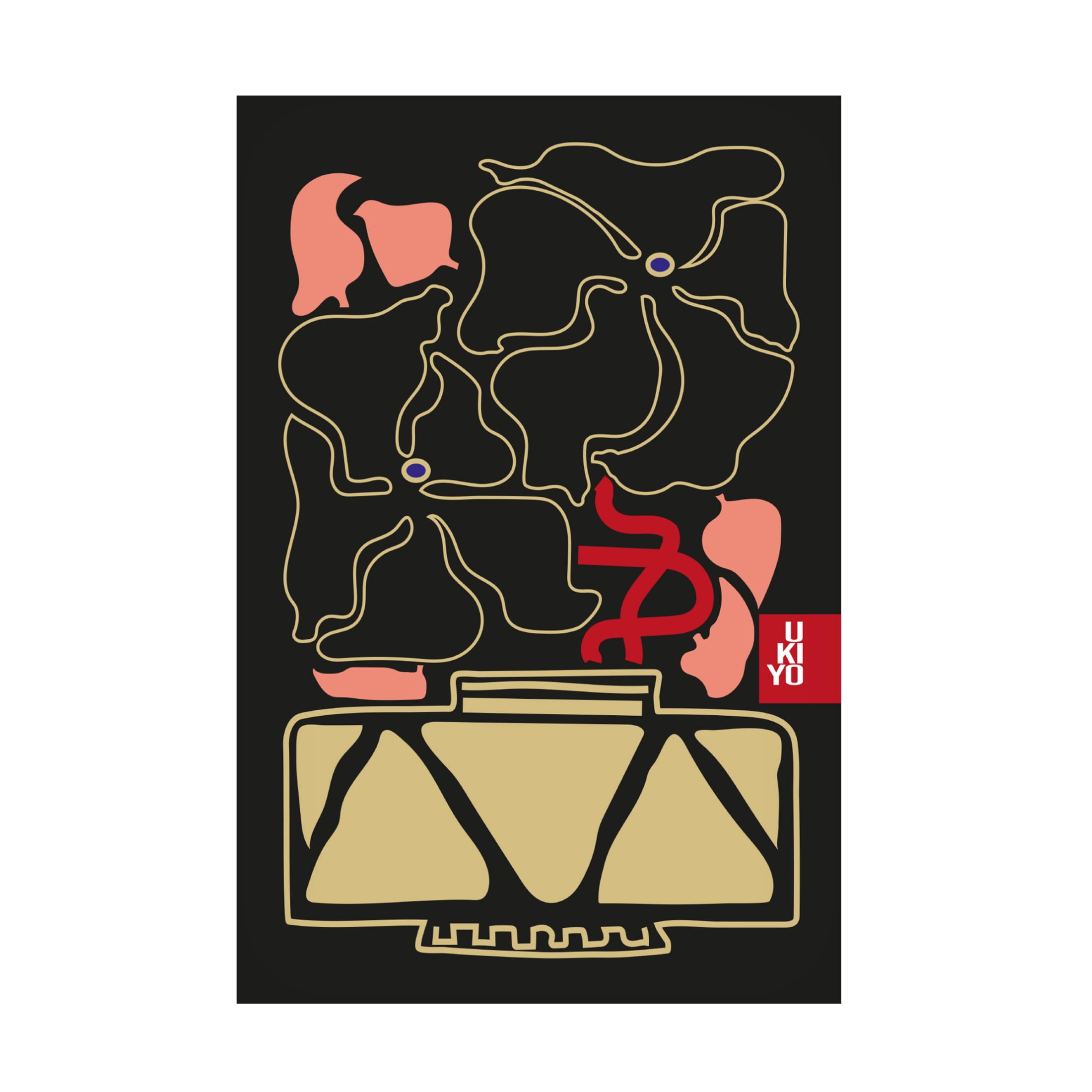 Trademark Fine Art Frances Collett Ukiyo Vase Flower Outline Canvas ...