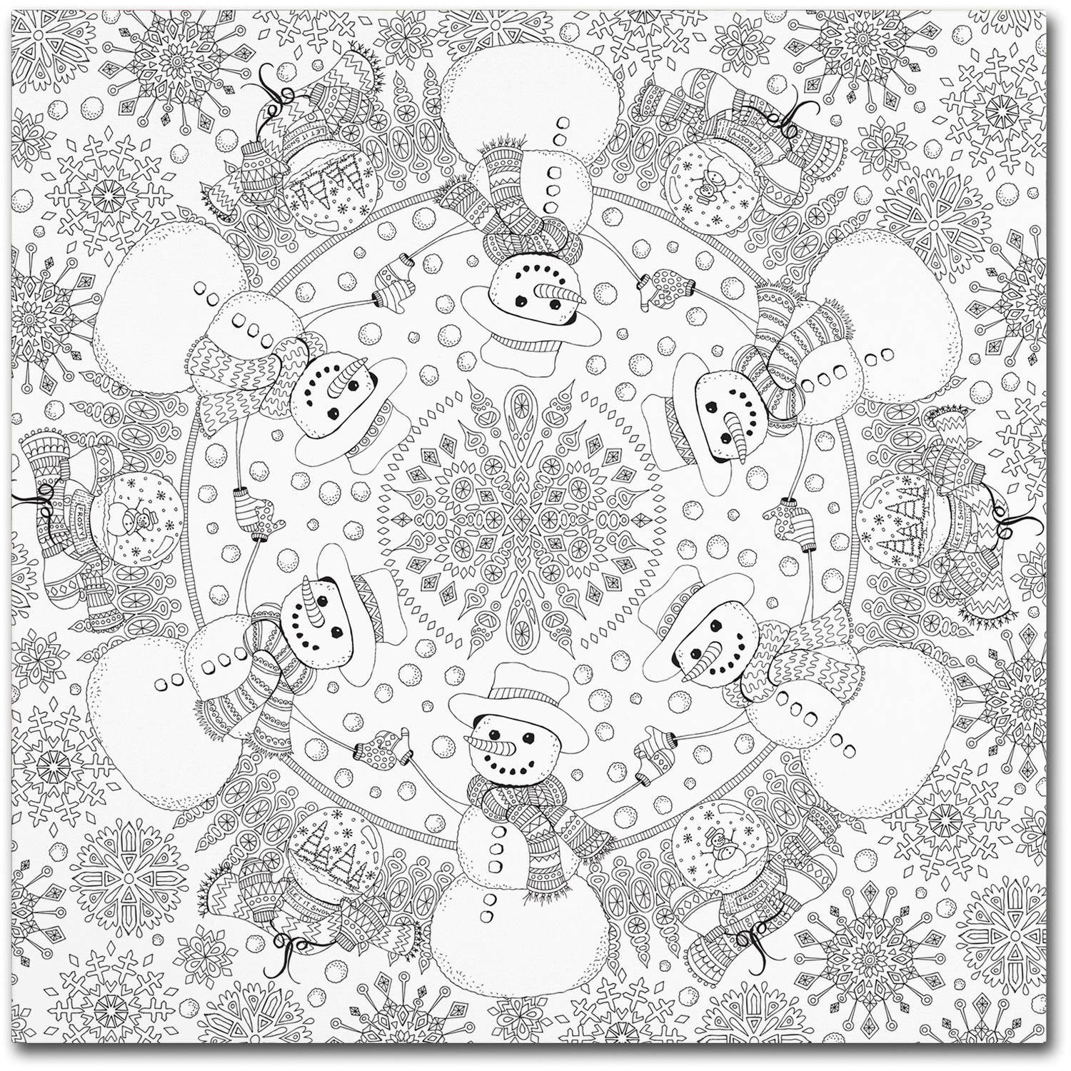 Trademark Fine Art Frosty the Snowman Mandala Canvas Art - Walmart.com