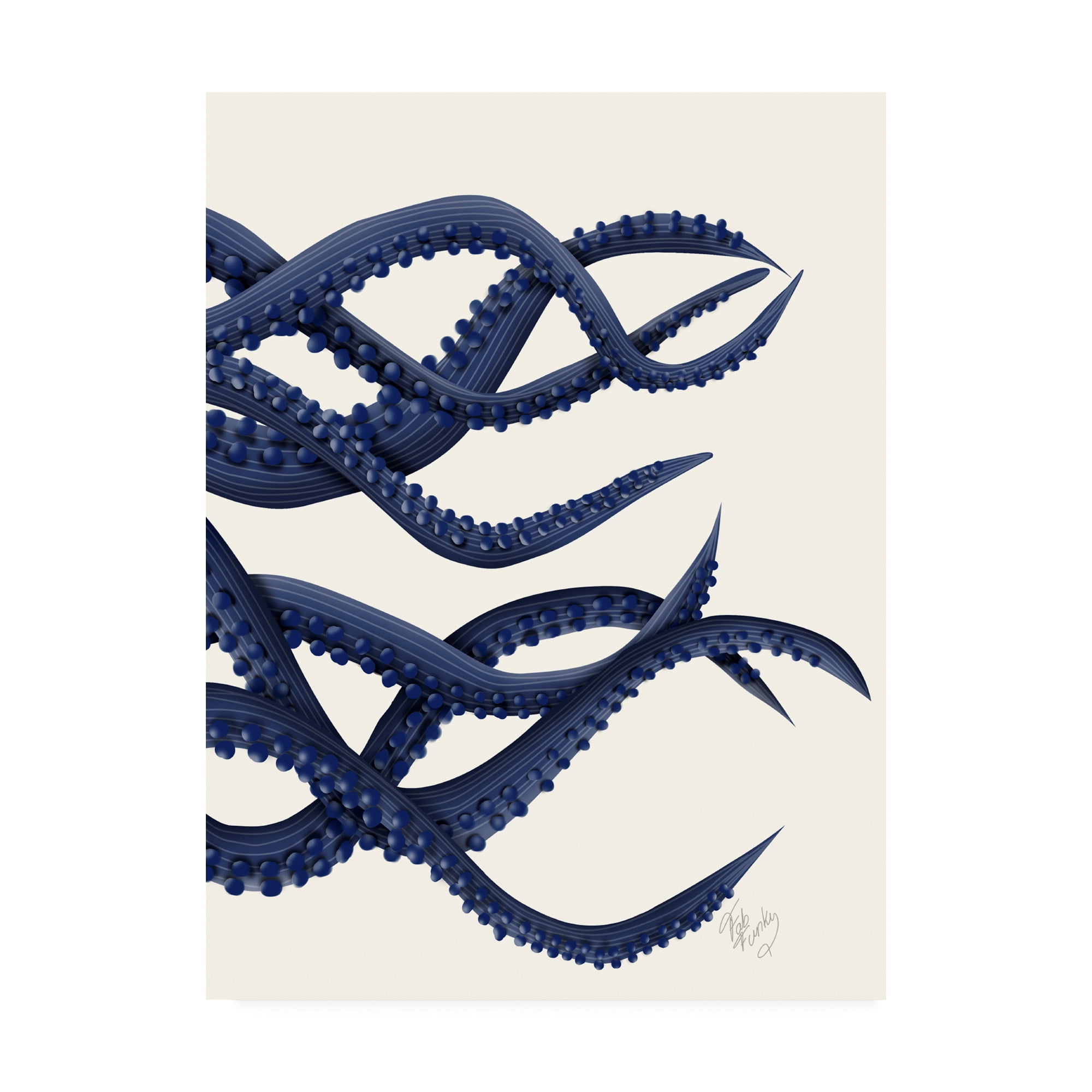 Free Shipping! Trademark Fine Art Giant Octopus Blue Triptych C Canvas ...
