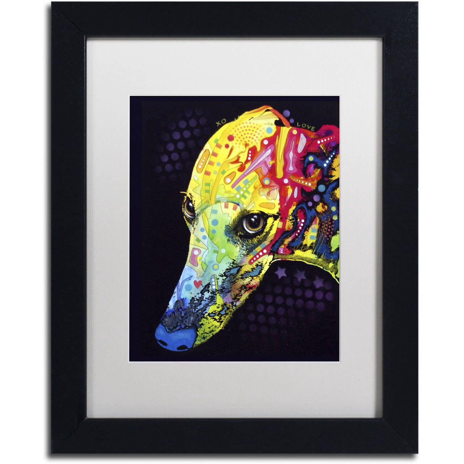 Trademark Fine Art "Greyhound" Canvas Art by Dean Russo, White Matte ...