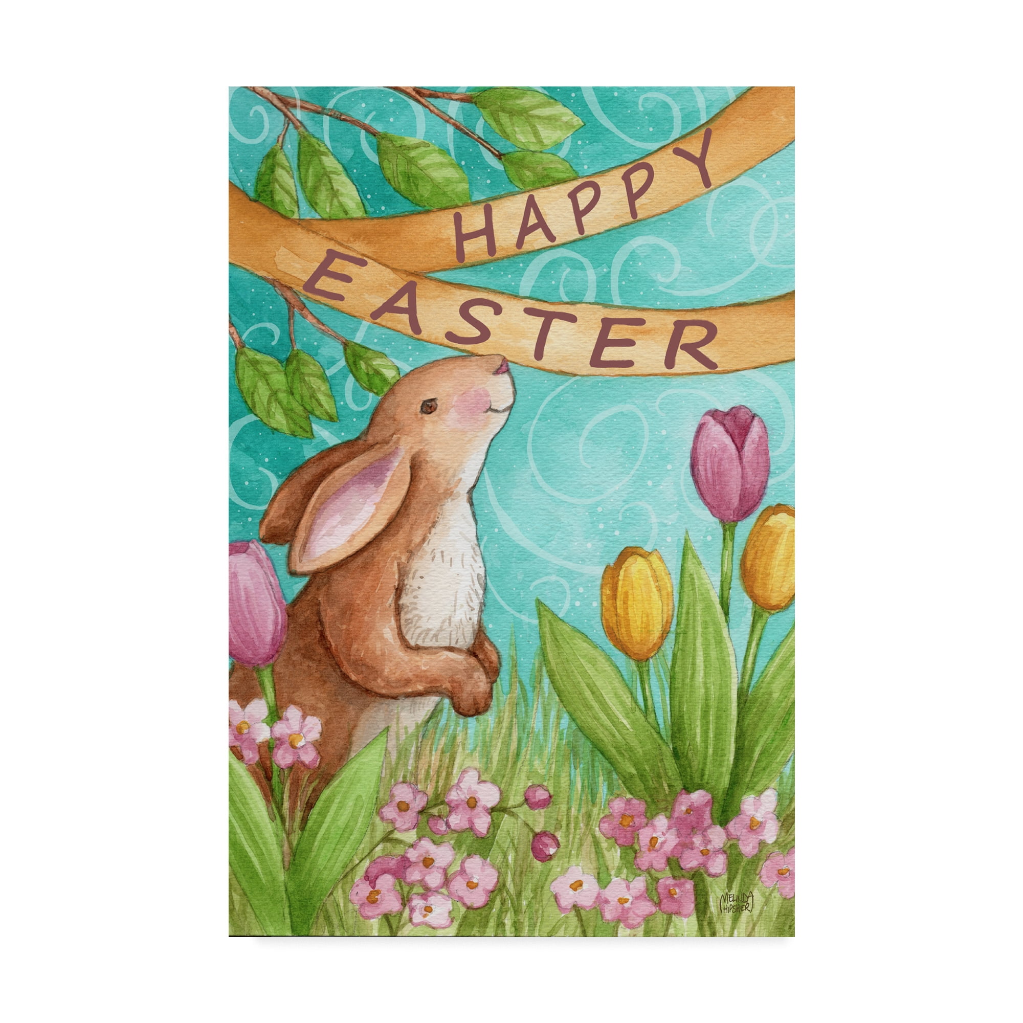 Trademark Fine Art 'Happy Easter Bunny New' Canvas Art by Melinda ...