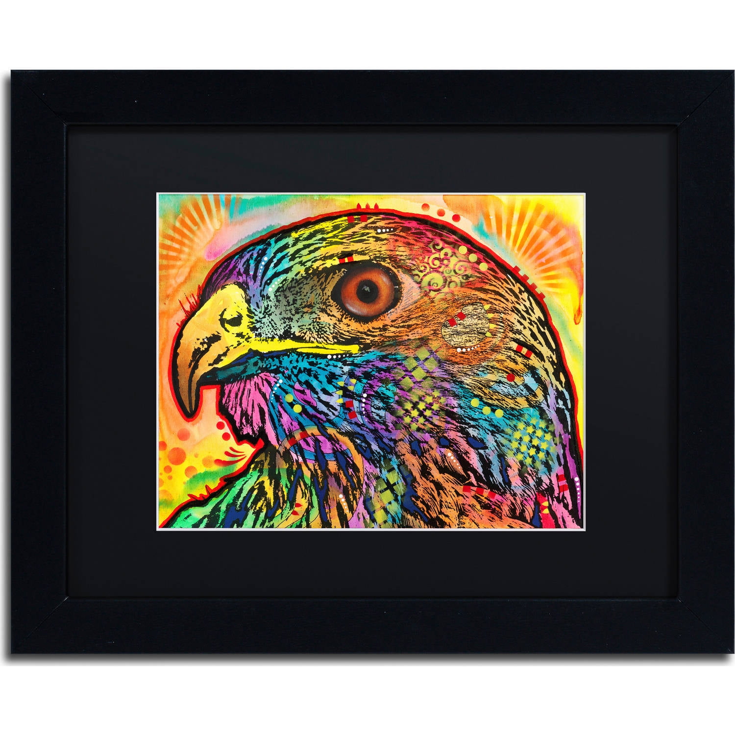 Trademark Fine Art "Hawk" Canvas Art by Dean Russo, Black Matte, Black ...