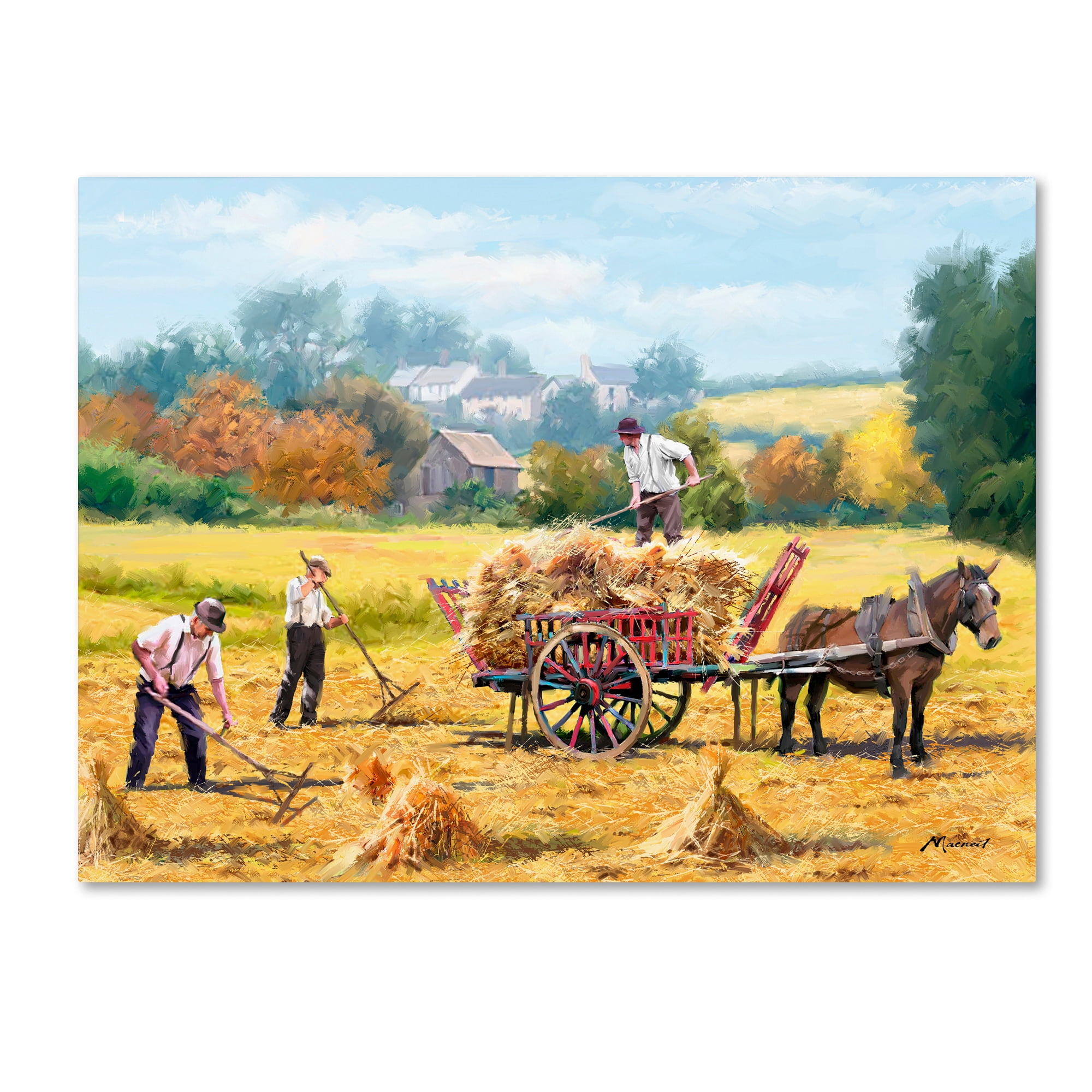 Trademark Fine Art 'Hay Making' Canvas Art by The Macneil Studio ...
