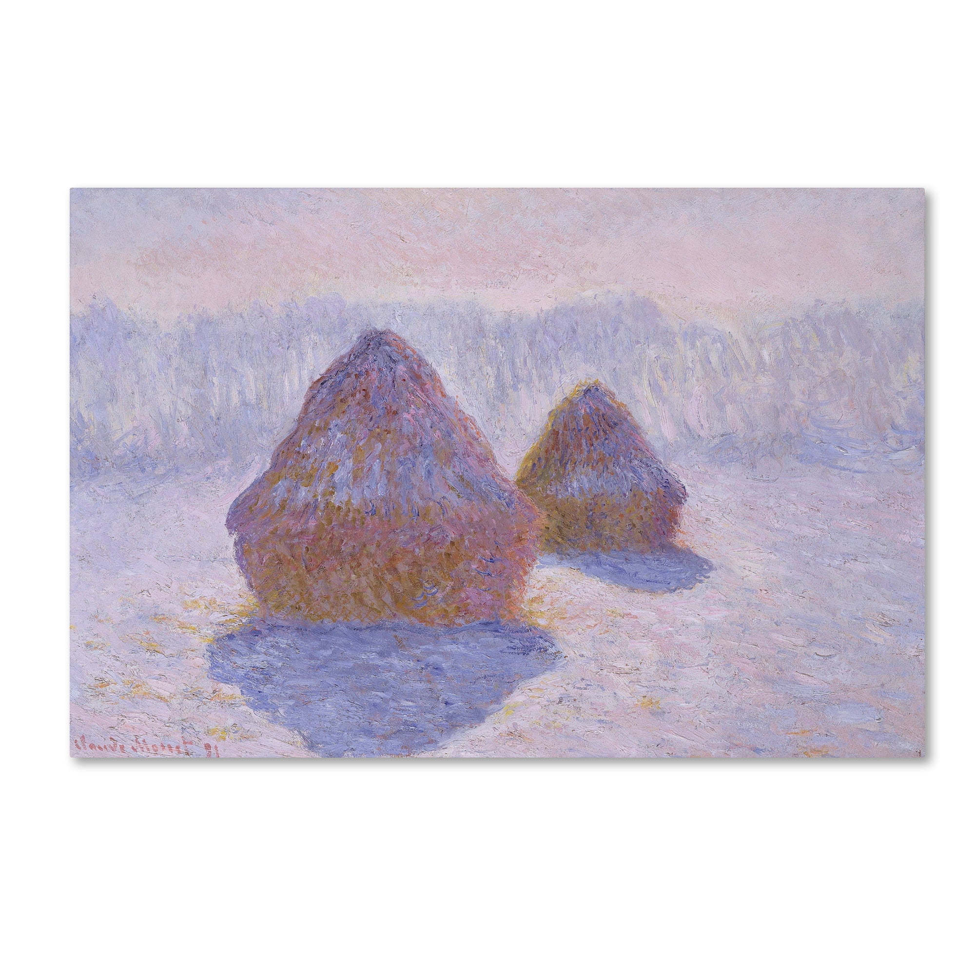 Monet 'Haystacks Effect Of Snow And Sun' Canvas Art - Walmart.com